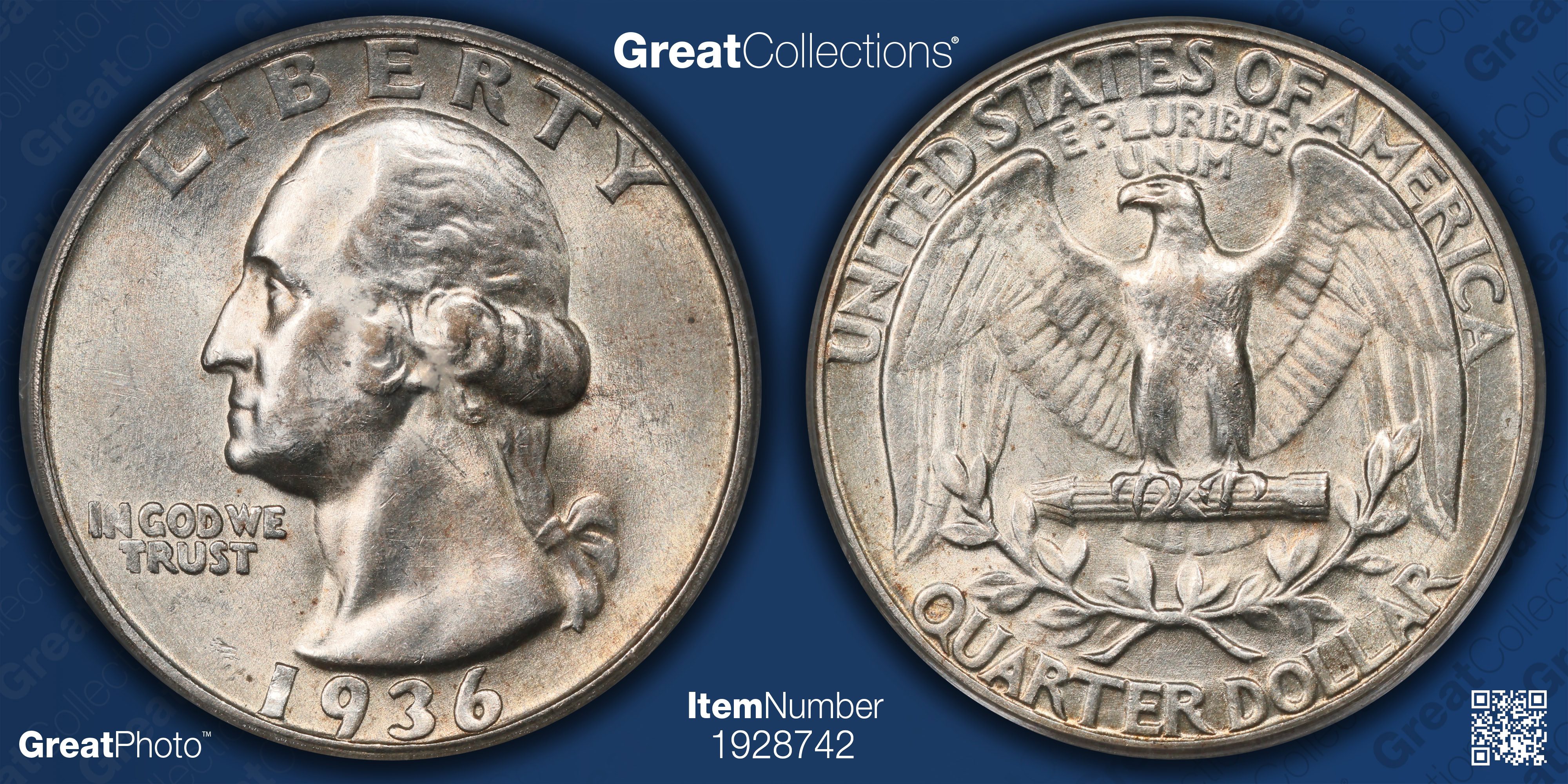 1936 Washington Quarter Doubled Die Obverse FS-101 (FS-011) PCGS AU-58 ...