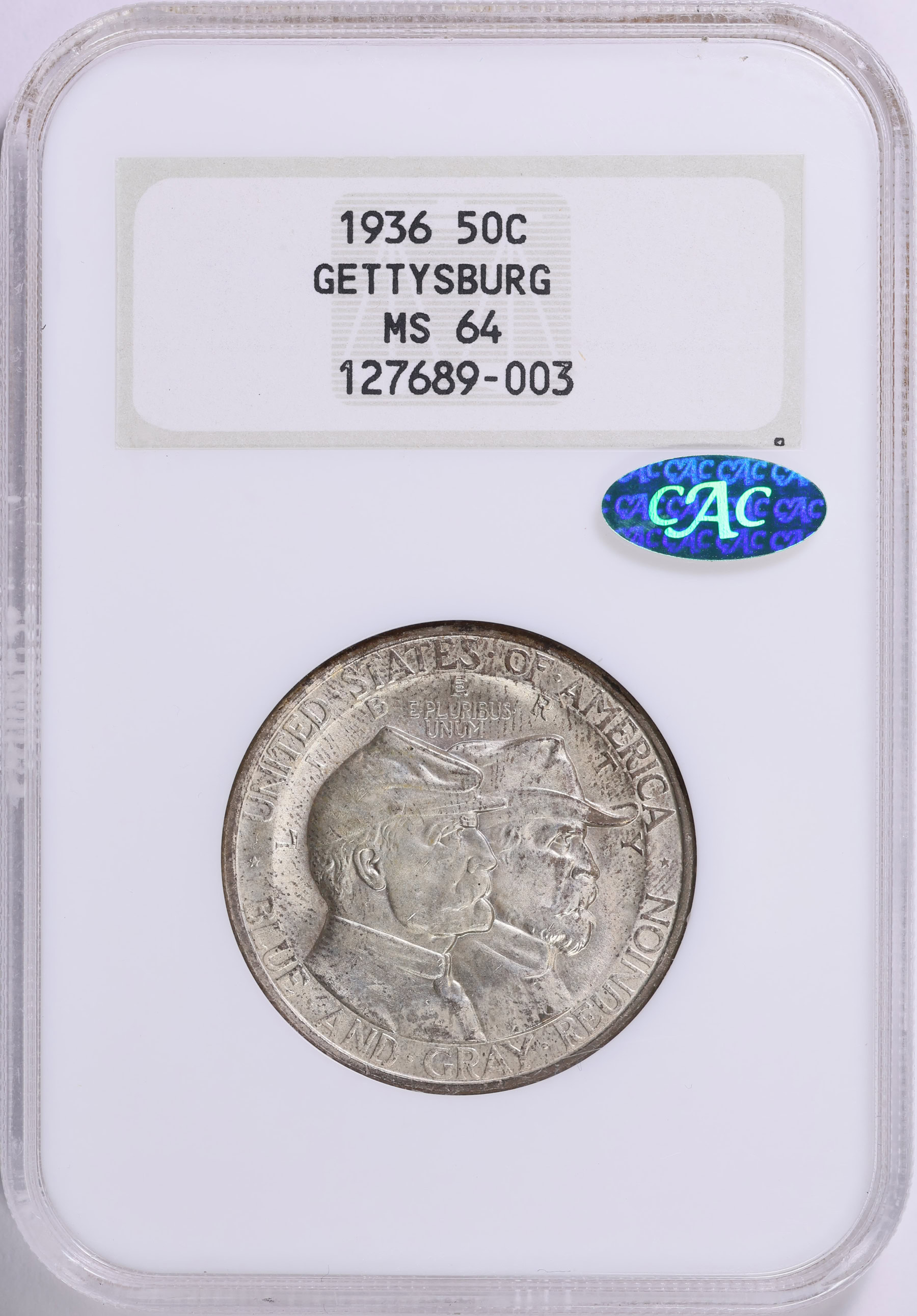 1936 Battle of Gettysburg 75th Anniversary Half Dollar NGC MS-64 (CAC ...
