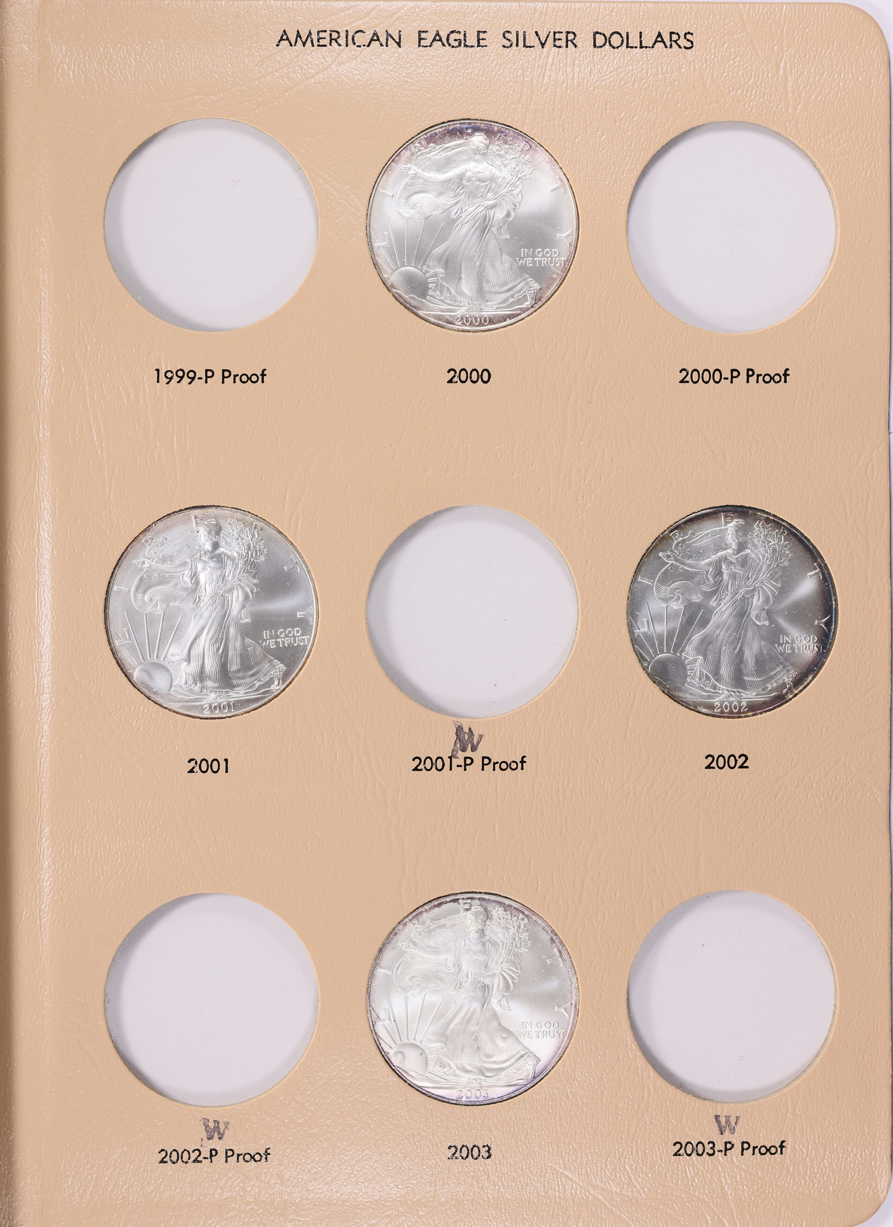 1986 - 2007 Silver Eagle BU Collection Uncertified in Dansco Album (22 ...