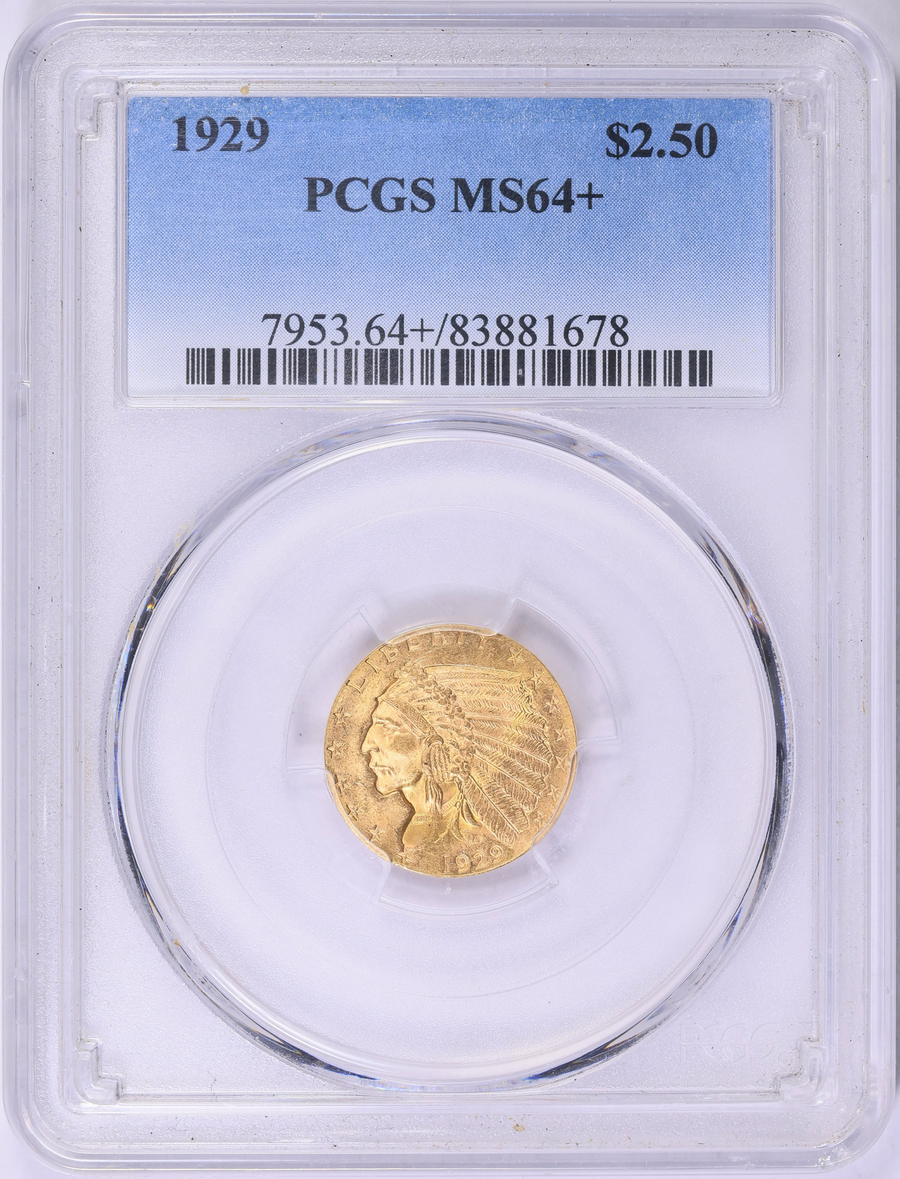1929 Indian Gold Quarter Eagle PCGS MS-64+ (Item 1928964 ...