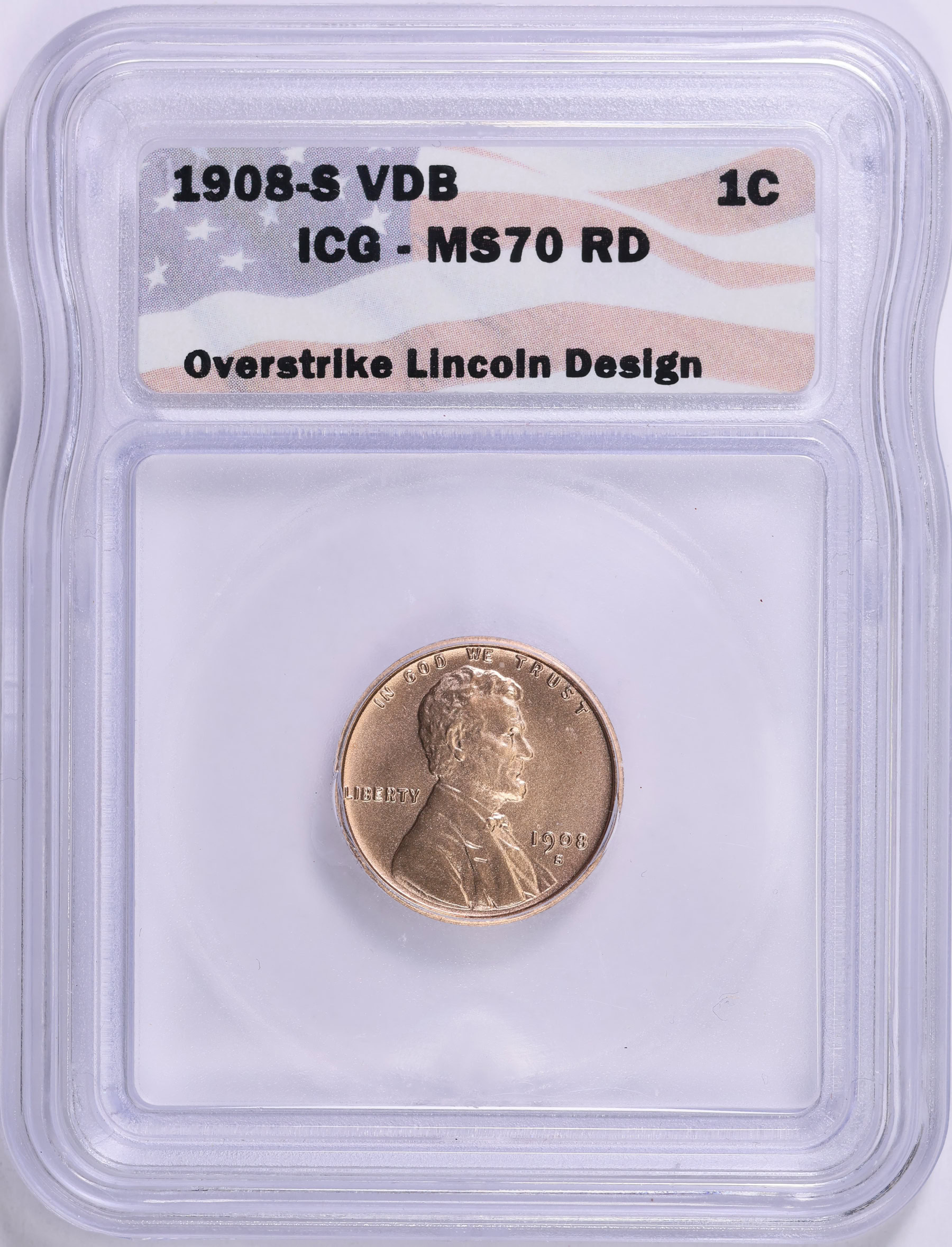 1908-S VDB Daniel Carr Token Lincoln Cent ICG MS-70 RD | ICG Cert ...