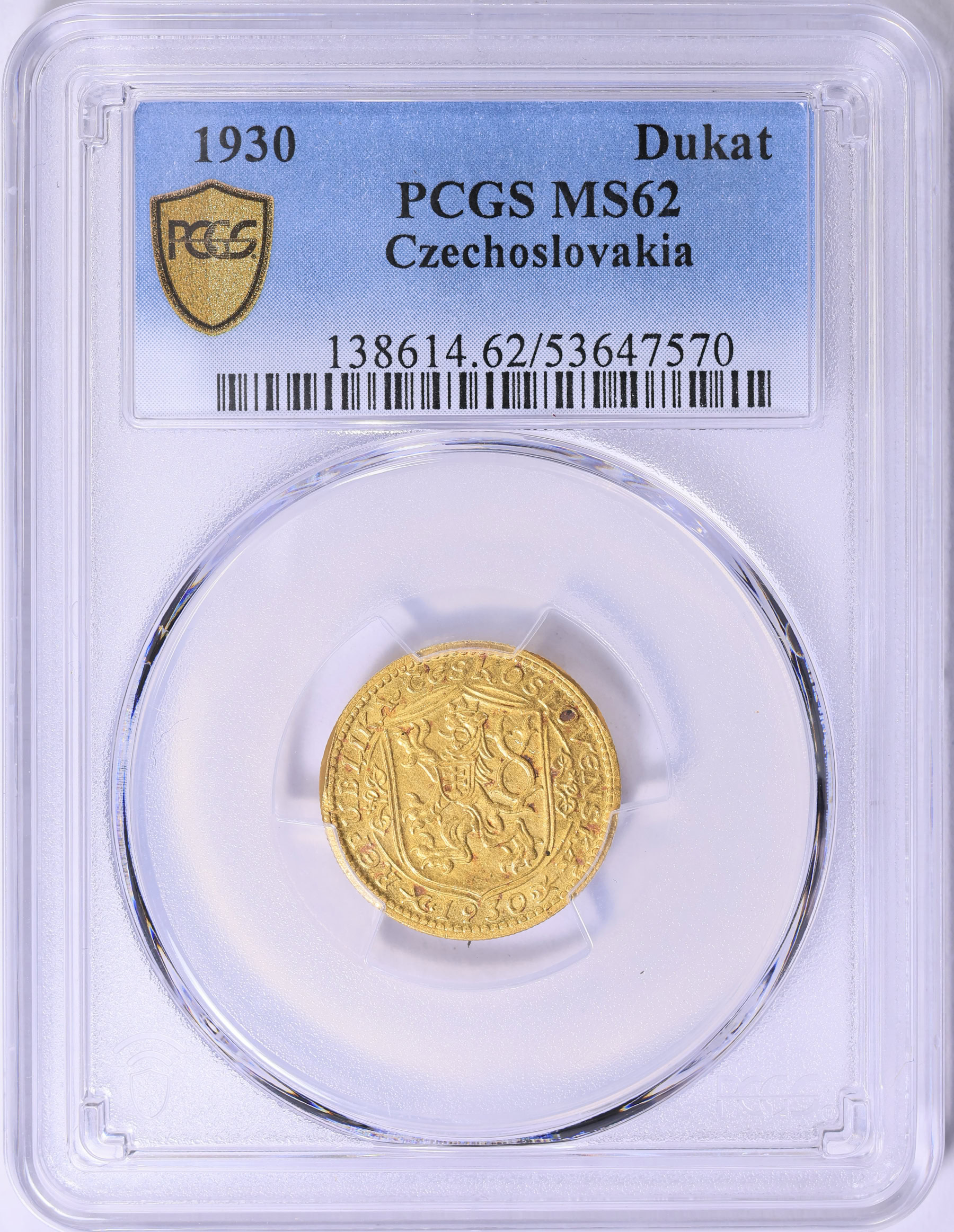 Czechoslovakia 1930 Gold Dukat KM-8 PCGS MS-62 (AGW = 0.1106 oz.) (Item ...