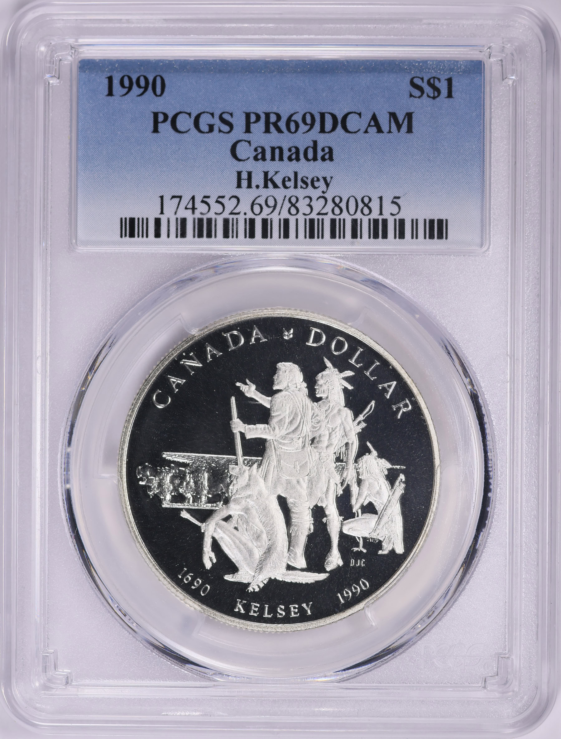 Canada 1990 Silver Dollar Henry Kelsey Expedition KM-170 PCGS Proof-69 ...