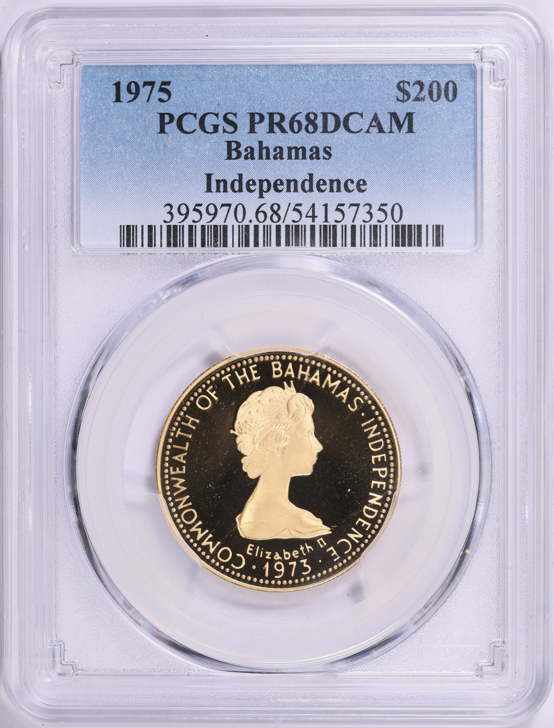 Bahamas 1975 Gold $200 Independence Day KM-54 PCGS Proof-68 DCAM (AGW ...