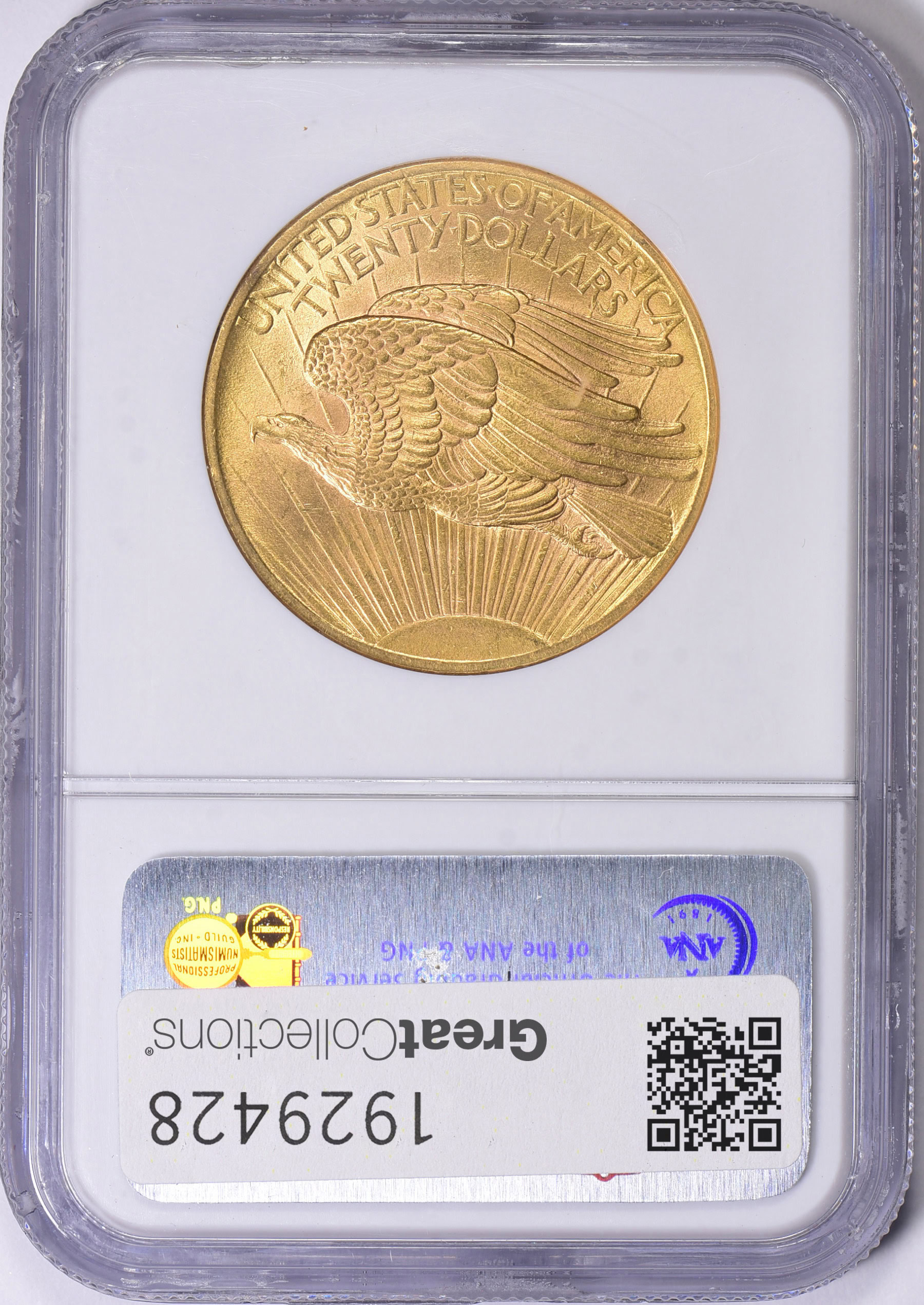 1908-D Saint-Gaudens Gold Double Eagle No Motto NGC MS-63 (Item 1929428) | GreatCollections Coin ...