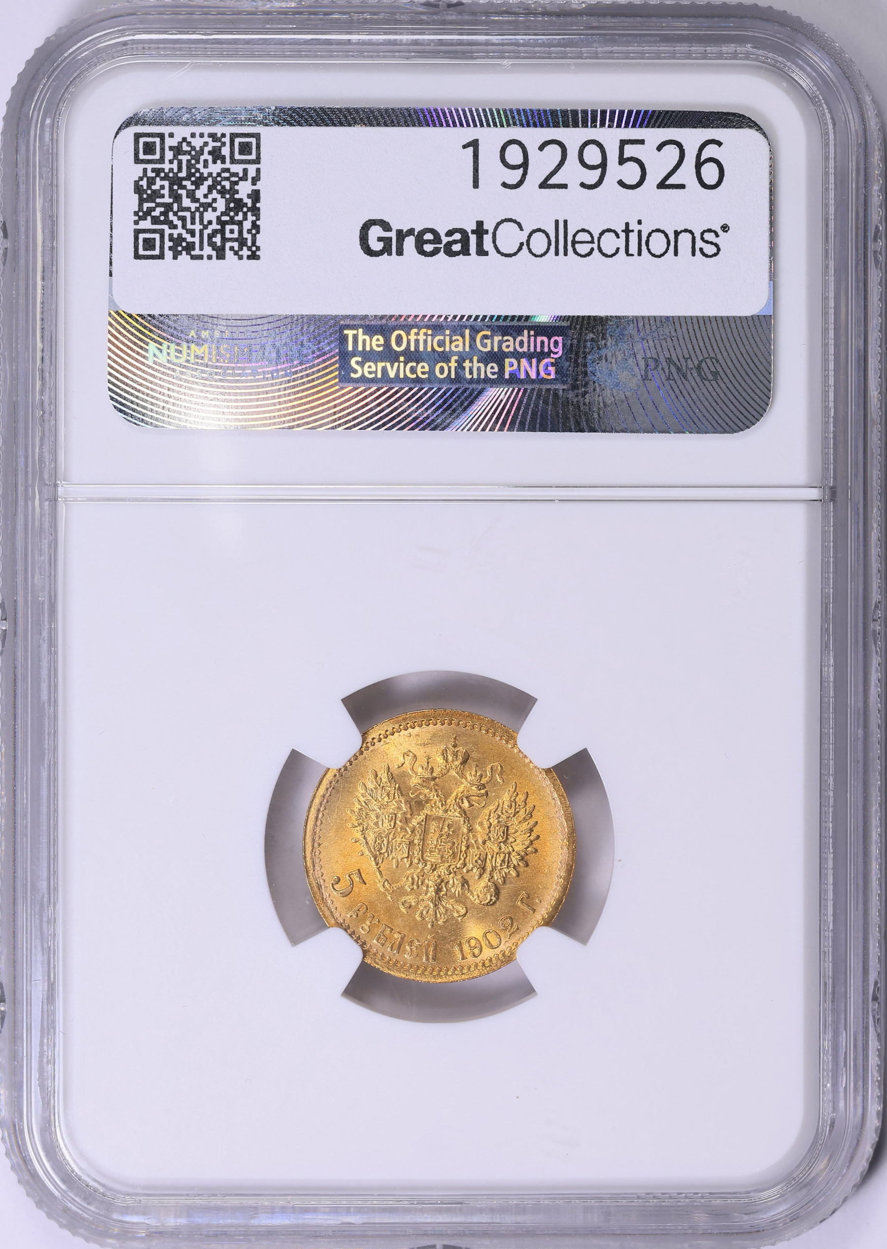 Russia 1902-AP Gold 5 Roubles Y-62 NGC MS-65 (AGW = 0.1245 oz.) | NGC ...