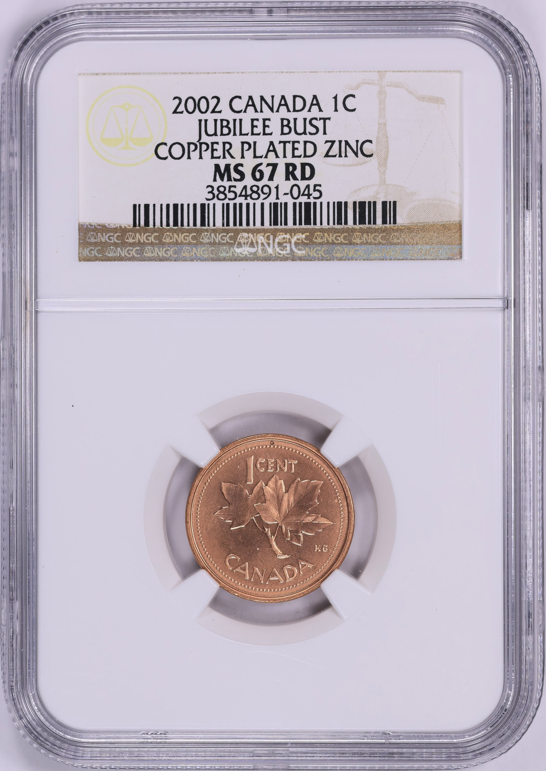 Canada 2002 Cent 1952-2002 Jubilee Bust KM-445 NGC MS-67 RD (Item ...