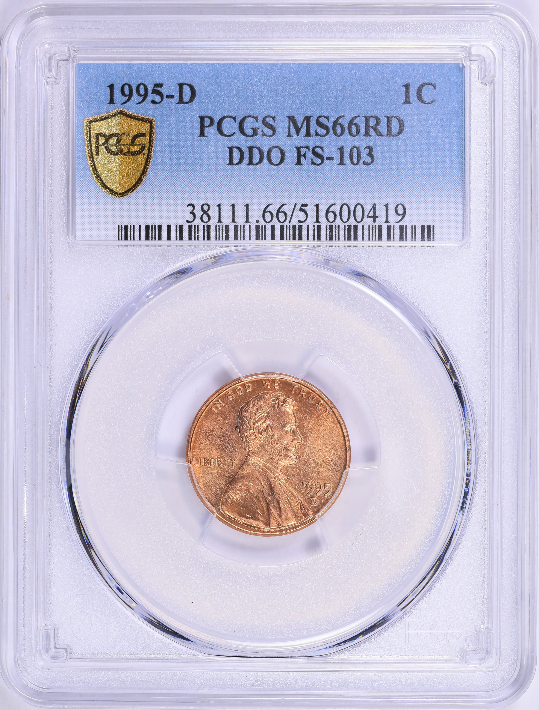 1995-D Lincoln Cent Doubled Die Obverse FS-103 PCGS MS-66 RD (Item ...