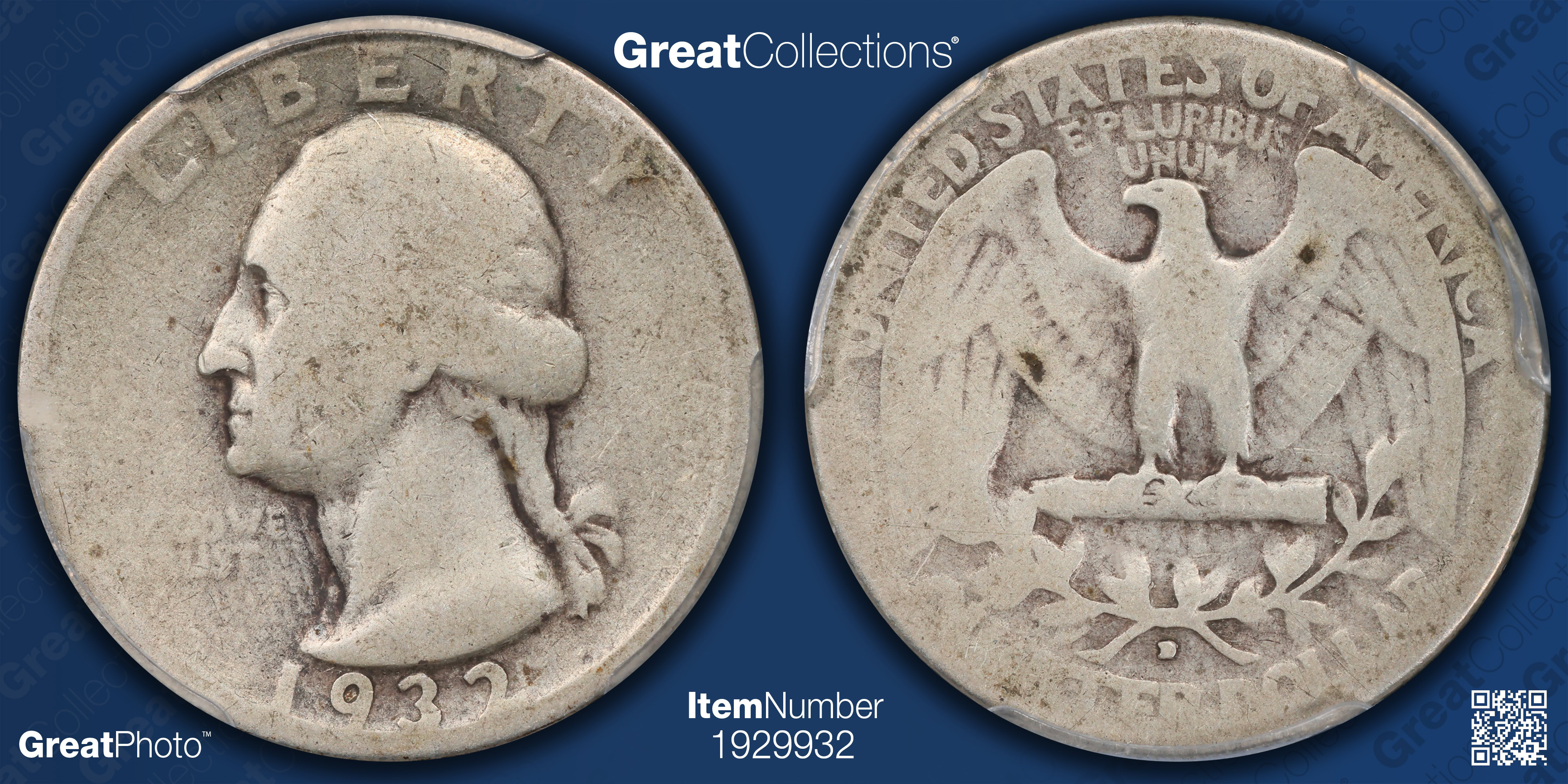 1932-D Washington Quarter PCGS AG-03 (Item 1929932) | GreatCollections ...