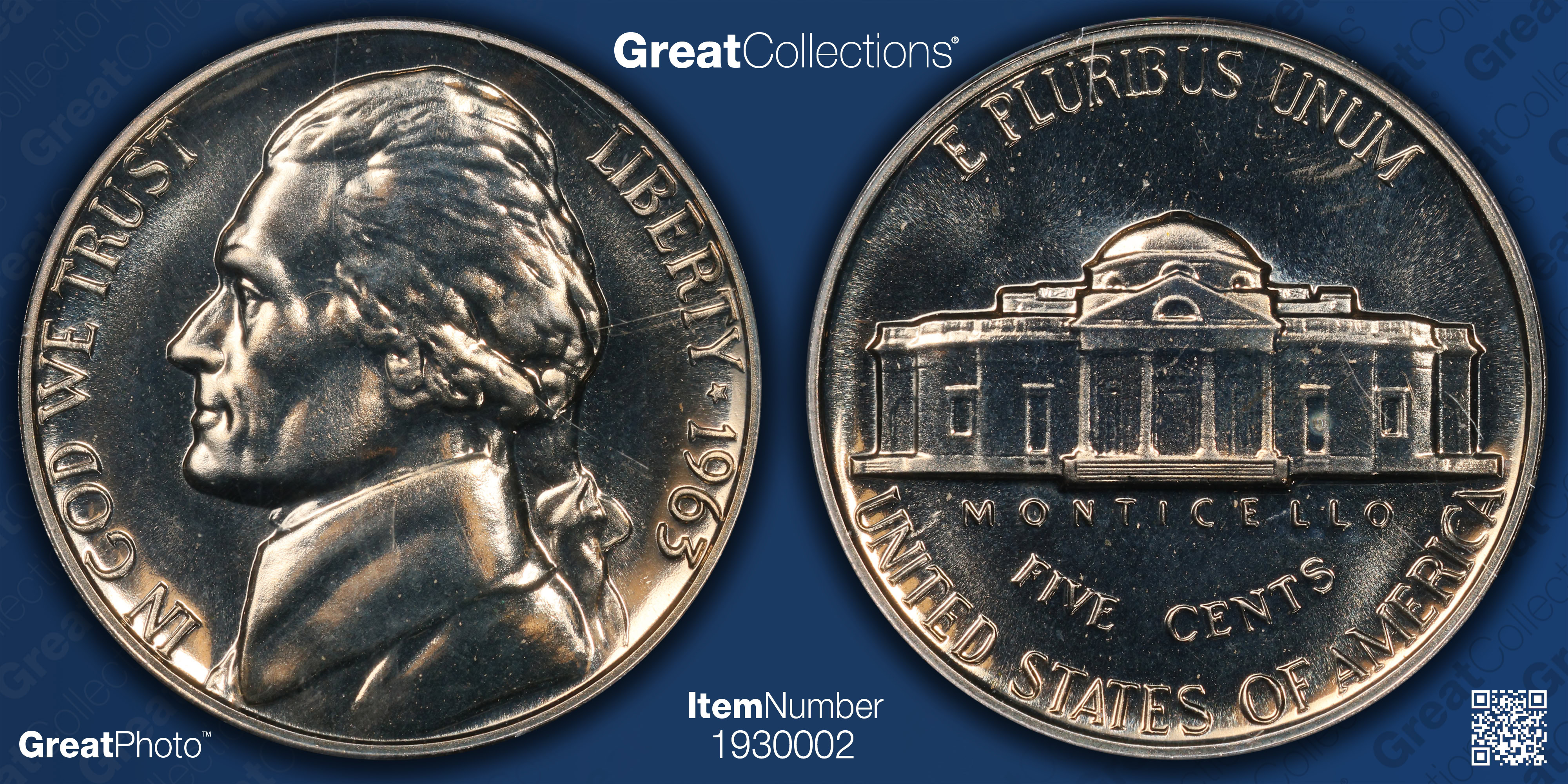 1963 Jefferson Nickel PCGS Proof-68 OGH (1st Gen) (Item 1930002 ...