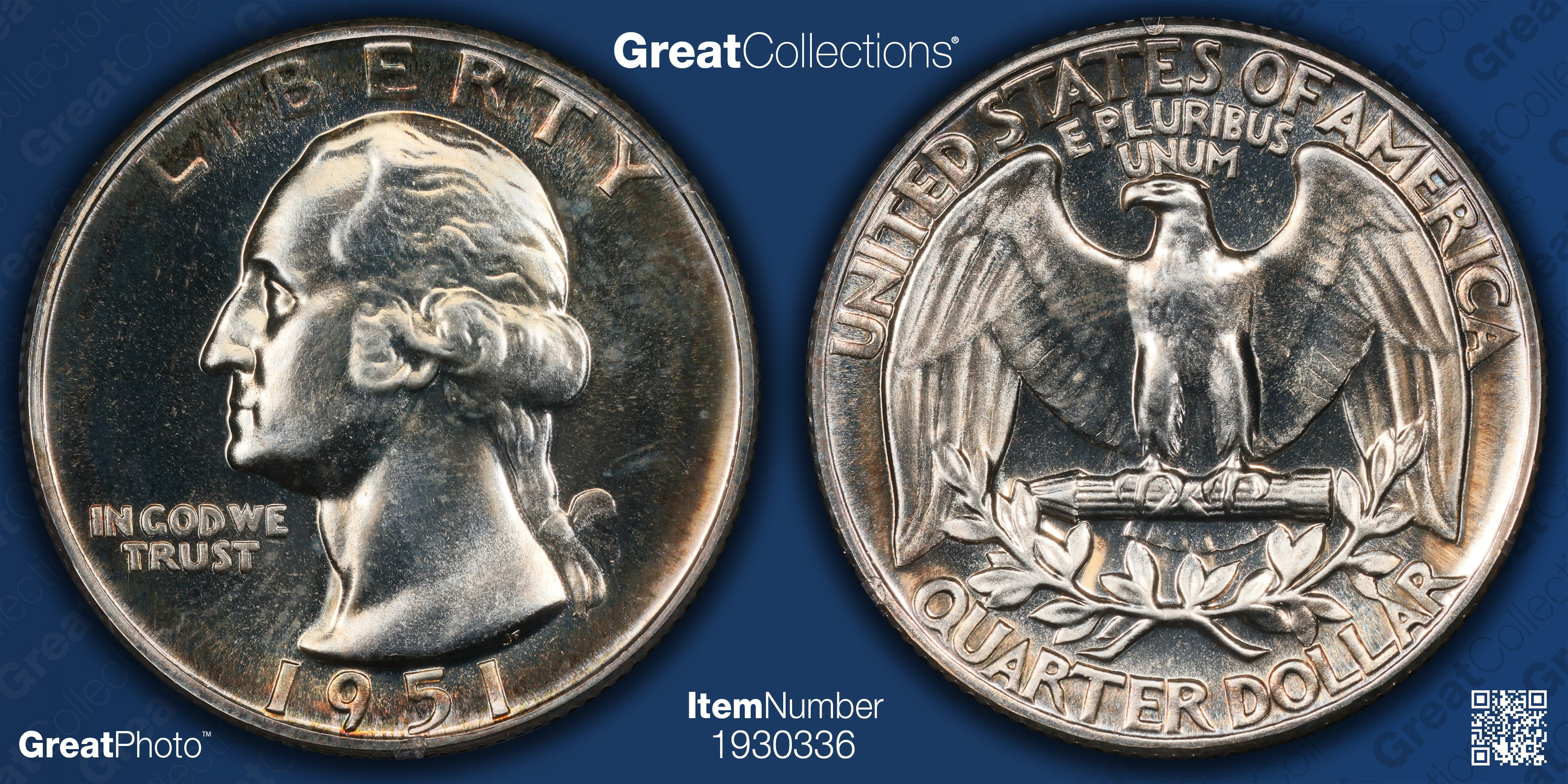 1951 Washington Quarter PCGS Proof-65 OGH (1st Gen) (Toned) (Item ...