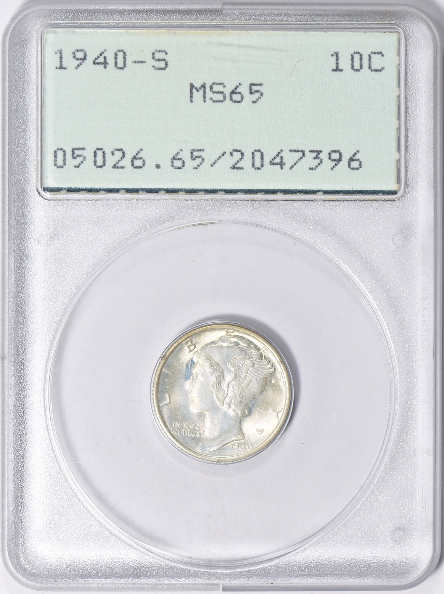 1940-S Mercury Dime PCGS MS-65 OGH (1st Gen) (Item 1930851) | GreatCollections Coin Auctions