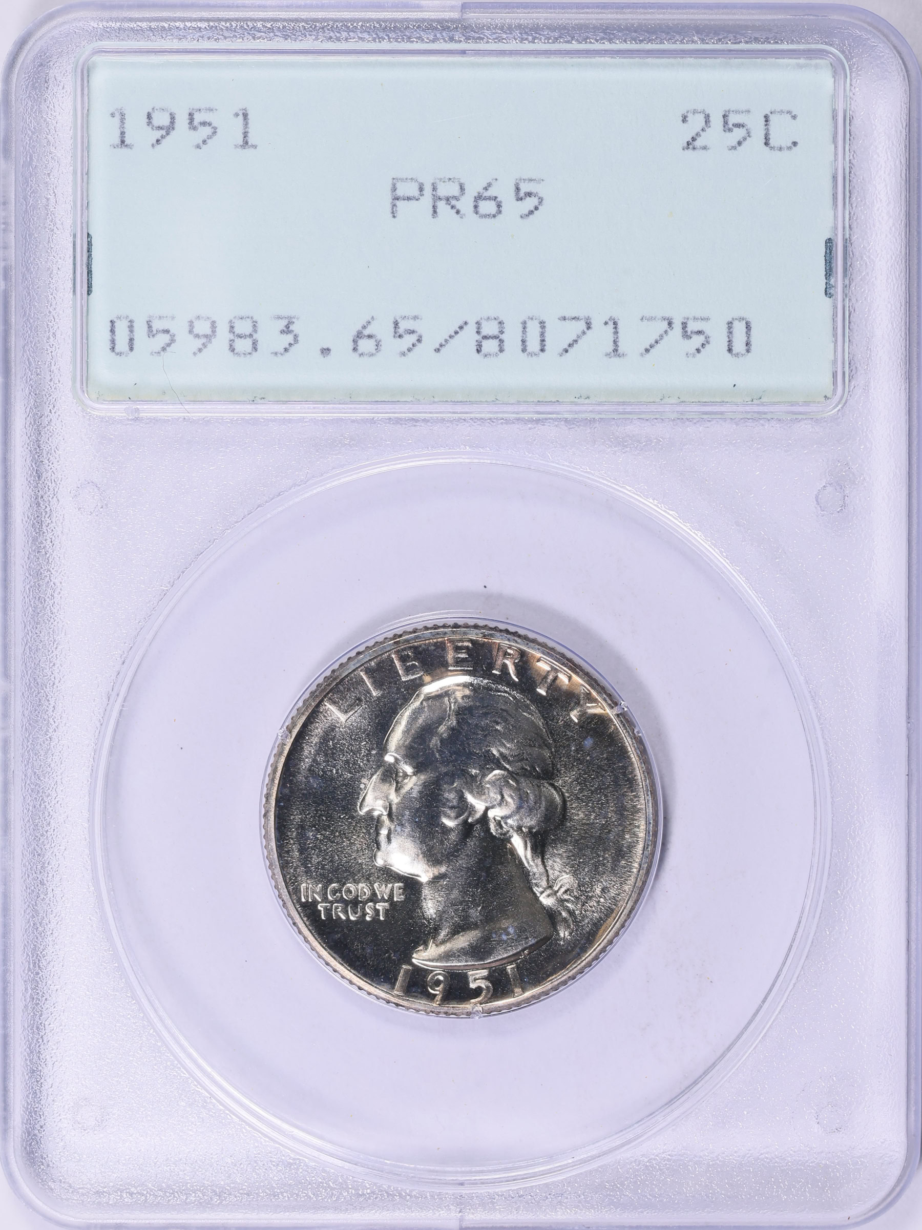 1951 Washington Quarter PCGS Proof-65 OGH (1st Gen) (Item 1930861 ...