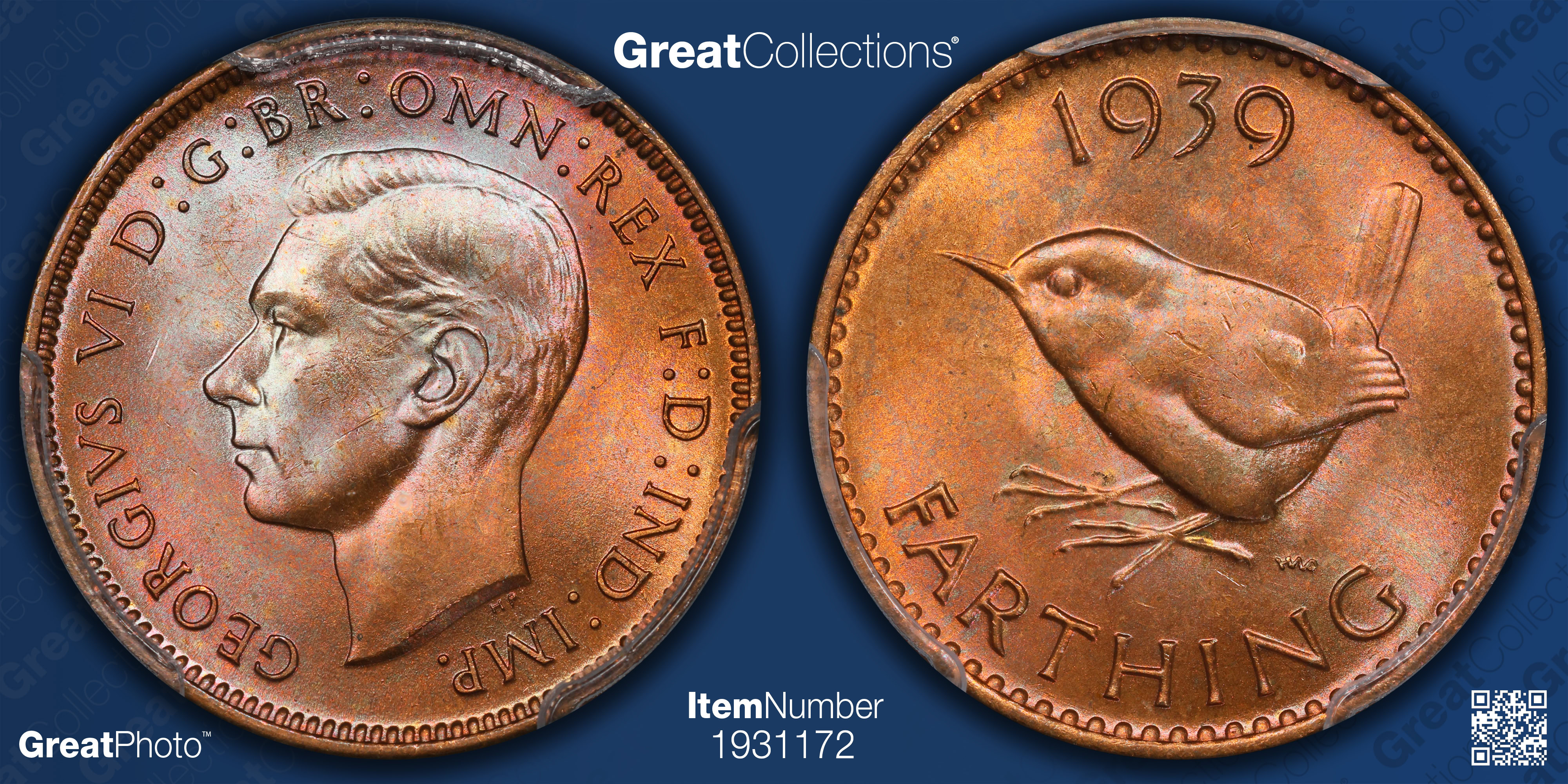 Great Britain 1939 Farthing KM-843 PCGS MS-64 RB (Item 1931172 ...