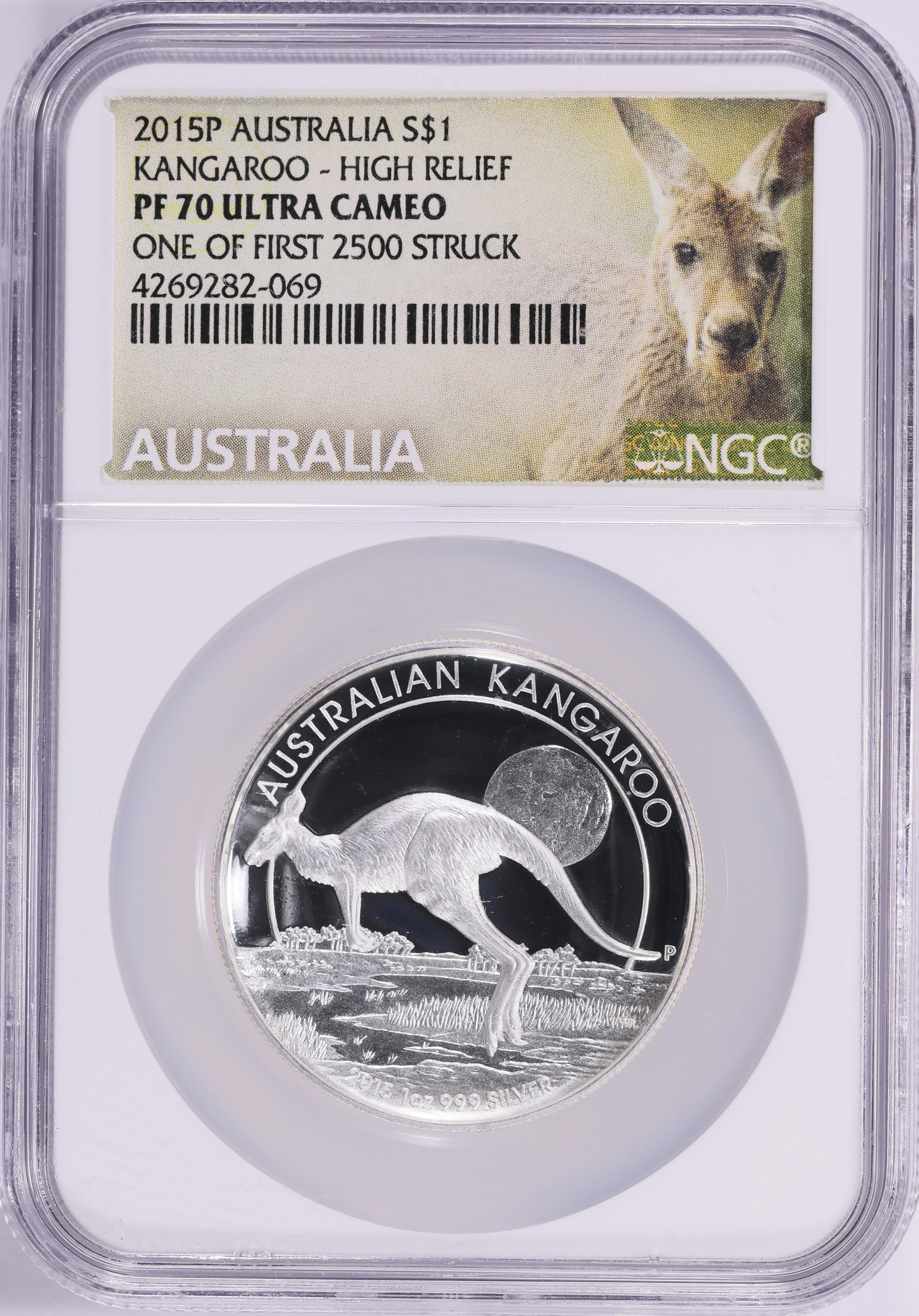 Australia 2015-P Silver Dollar Kangaroo High Relief KM-3091 NGC Proof ...