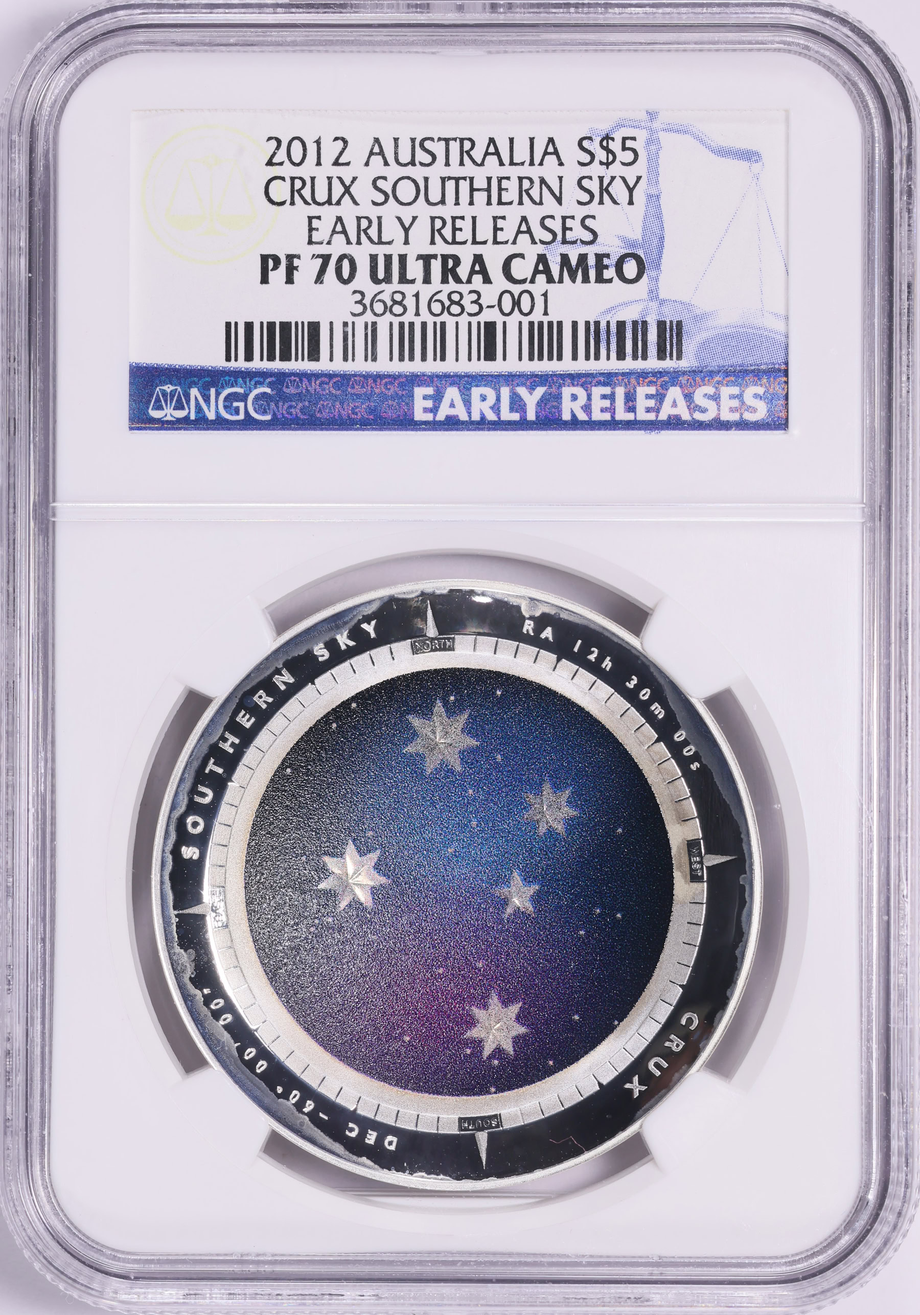Australia 2012 Colorized Silver $5 Crux Southern Sky KM-1853 Early ...