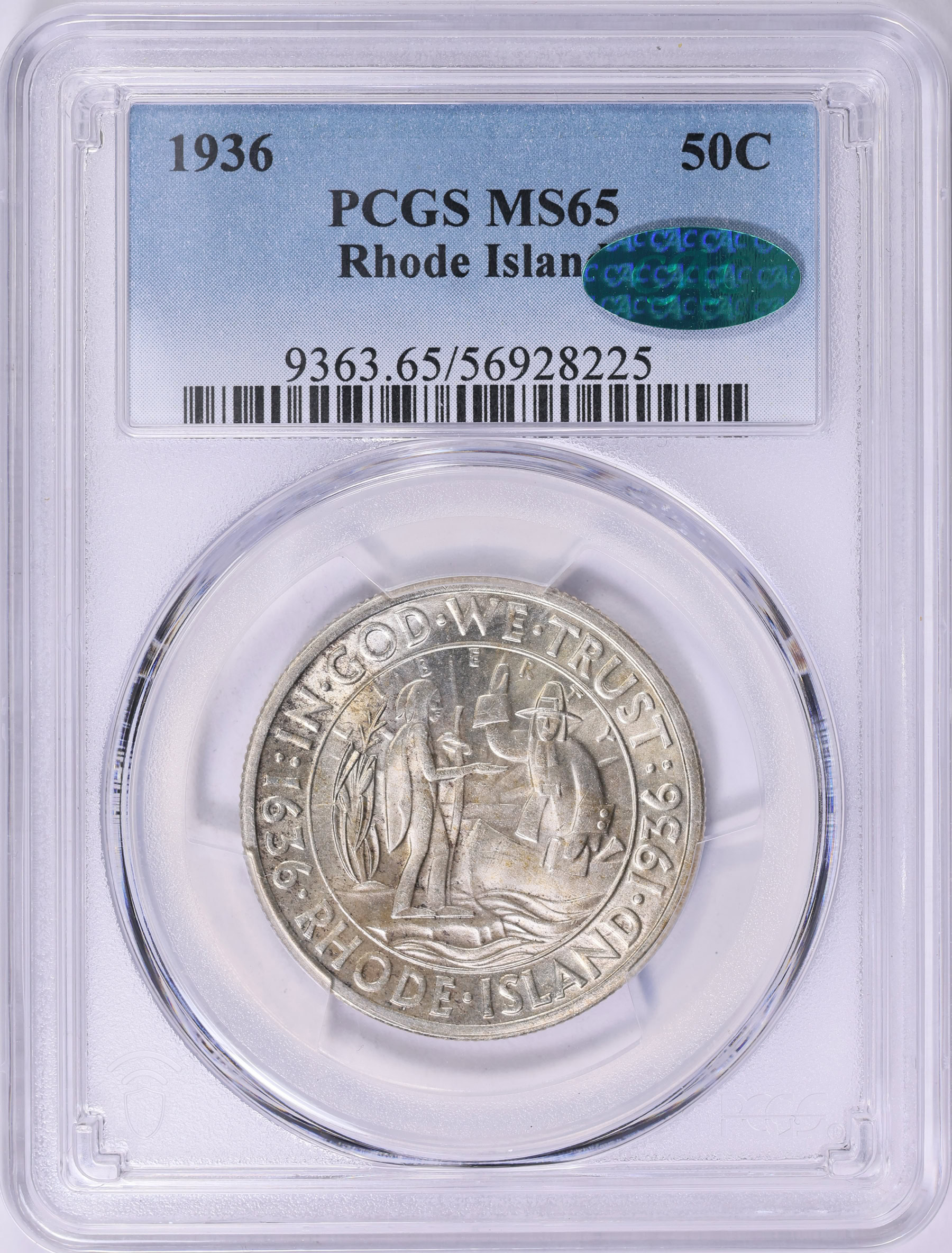 1936 Providence, Rhode Island Tercentenary Half Dollar PCGS MS-65 (CAC ...