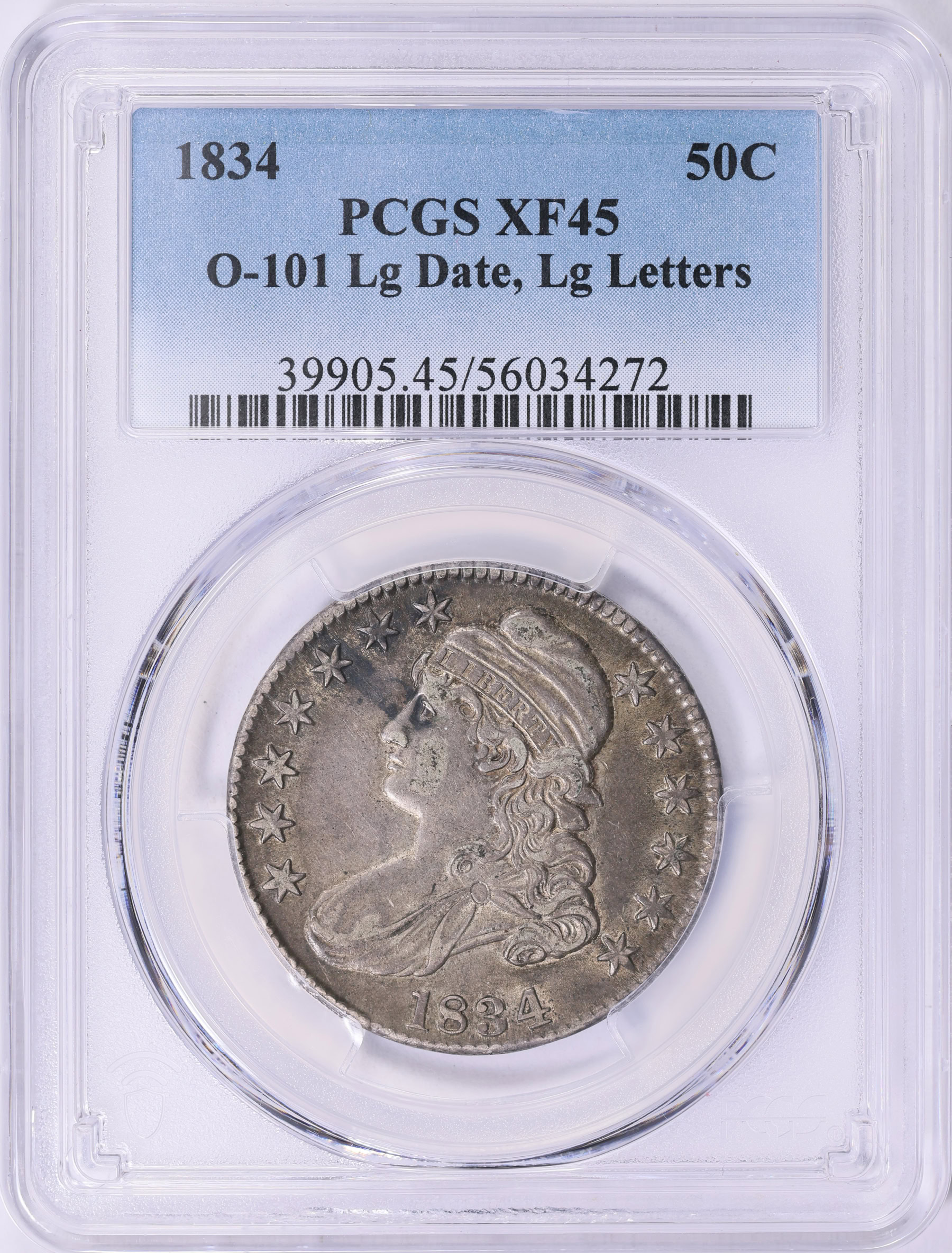 1834 Capped Bust Half Dollar Large Date, Large Letters Overton 101 PCGS ...