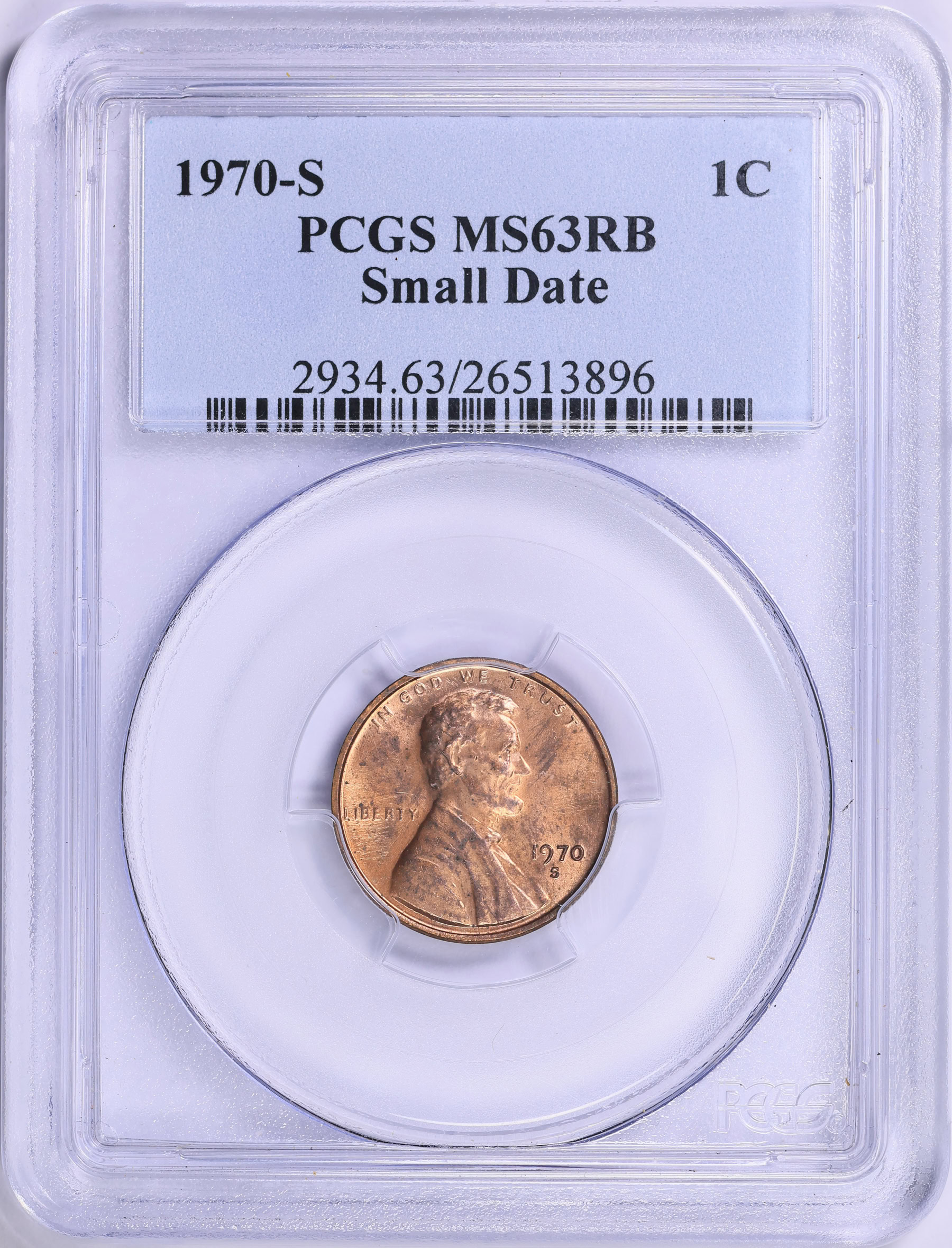 1970-S Lincoln Cent Small Date PCGS MS-63 RB (Item 1931496 ...