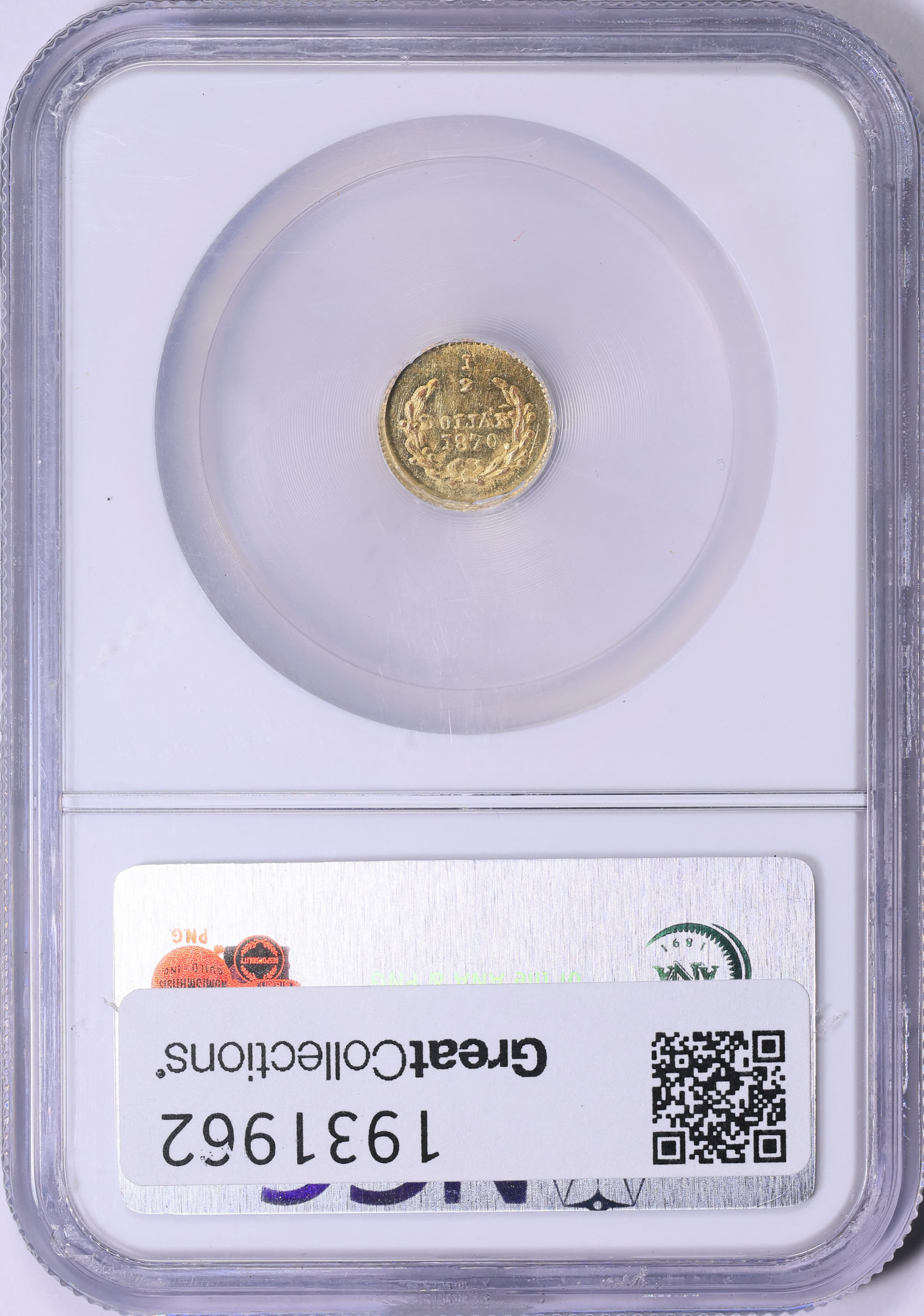 1870 California Fractional Gold 50c BG-1010 NGC MS-62 (Item 1931962 ...