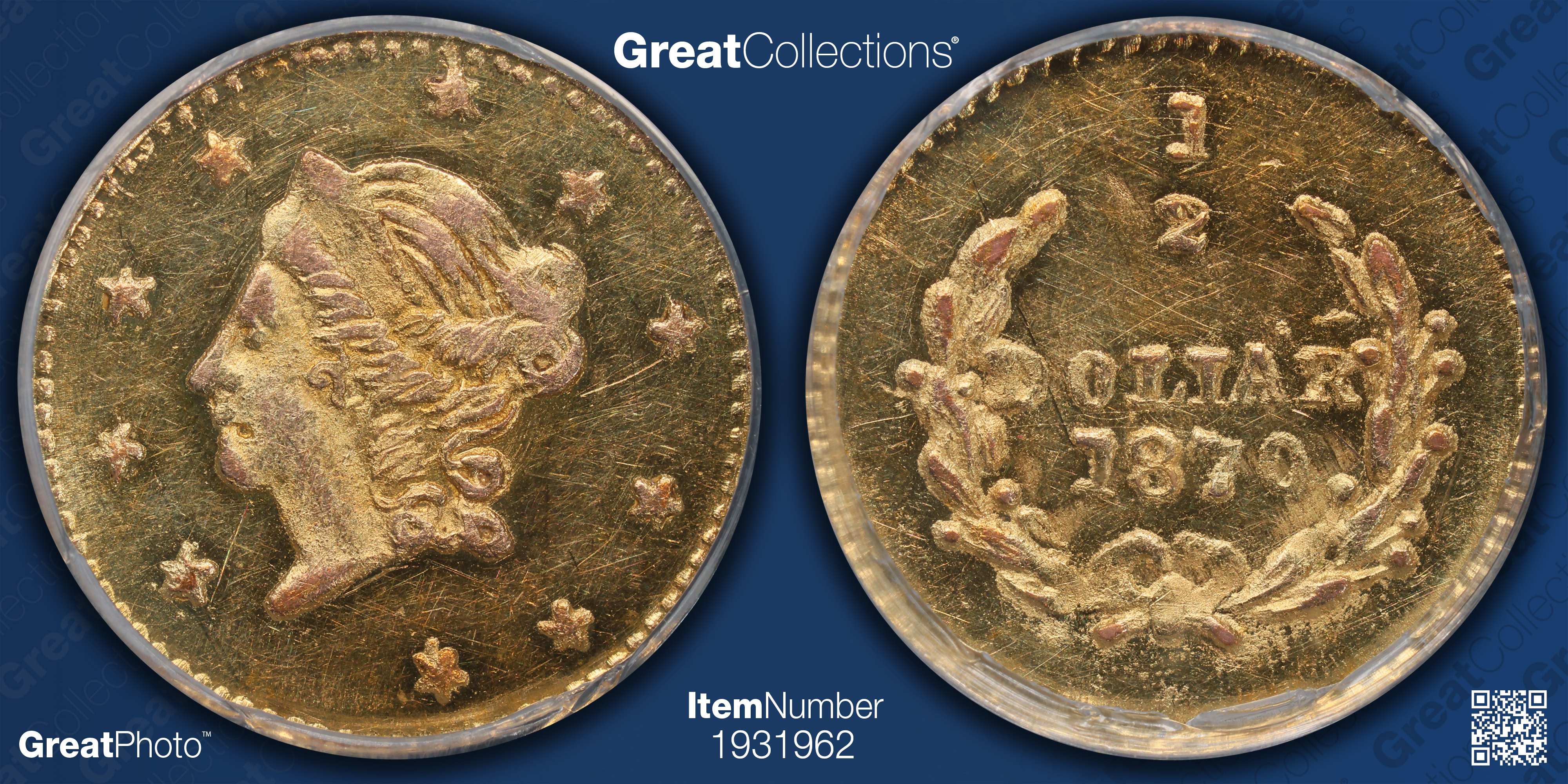 1870 California Fractional Gold 50c BG-1010 NGC MS-62 (Item 1931962 ...