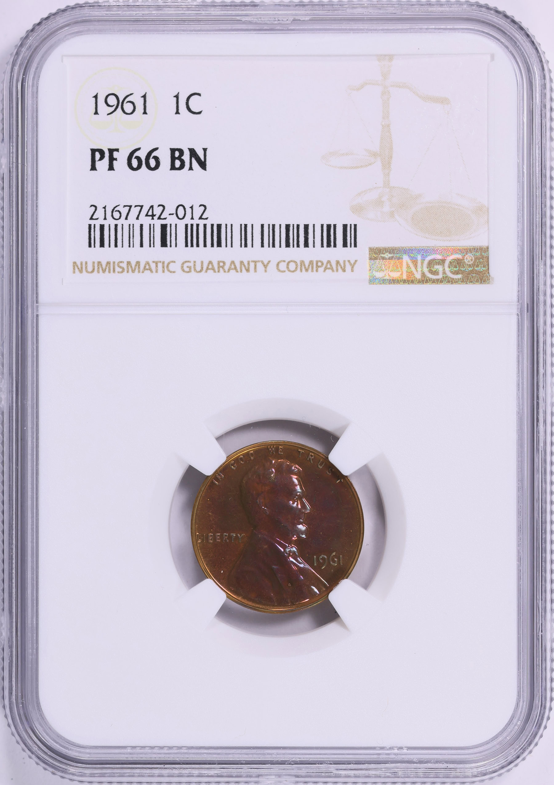1961 Lincoln Cent NGC Proof-66 BN (Toned) (Item 1932038 ...