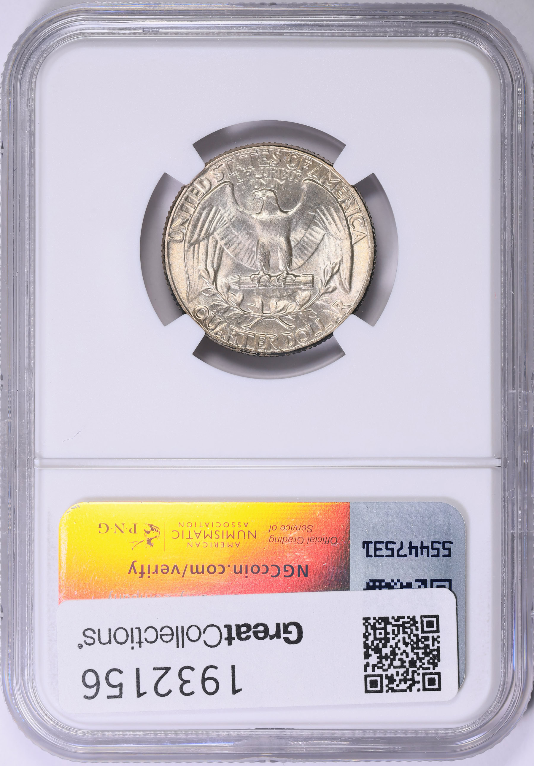 1951 Washington Quarter DDO VP-001 NGC MS-66 (Toned) | NGC Cert ...
