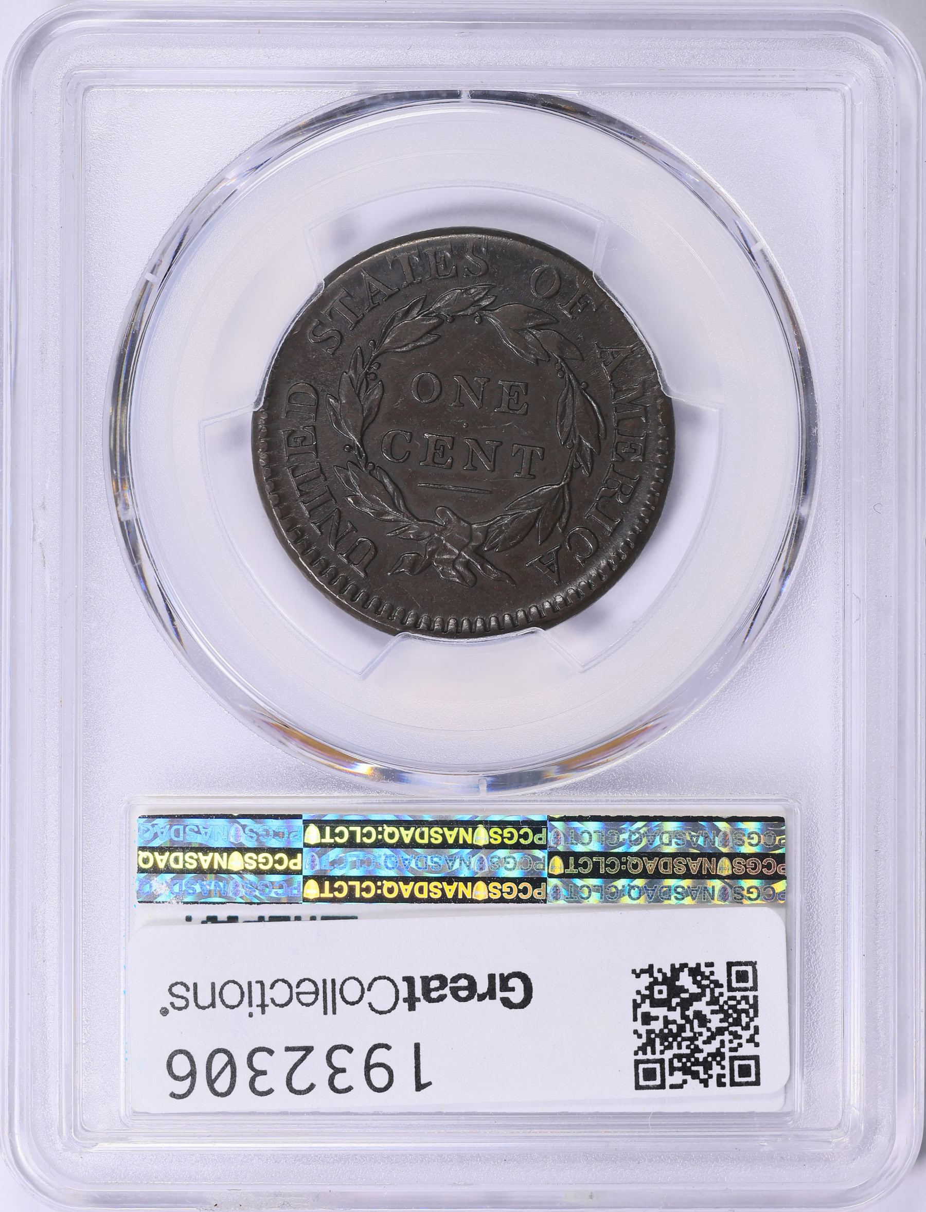 1814 Classic Cent Crosslet 4 PCGS AU-53 BN (CAC Green) (Item 1932306 ...