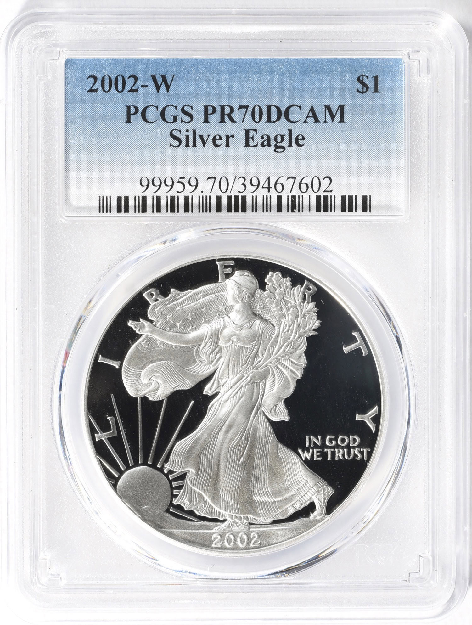 2002-W $1 Silver Eagle PCGS Proof-70 DCAM (Item 1932549 ...