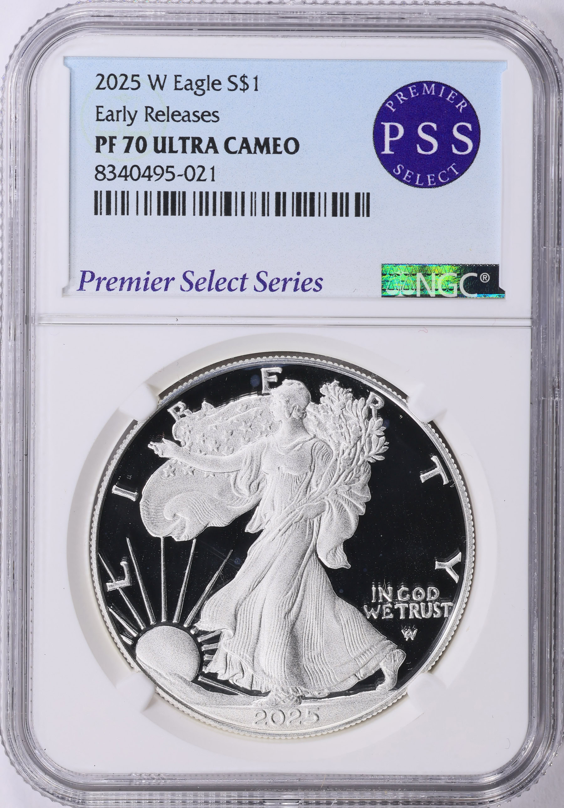 2025-W $1 Silver Eagle Early Releases NGC Proof-70 UC (Premier Select ...