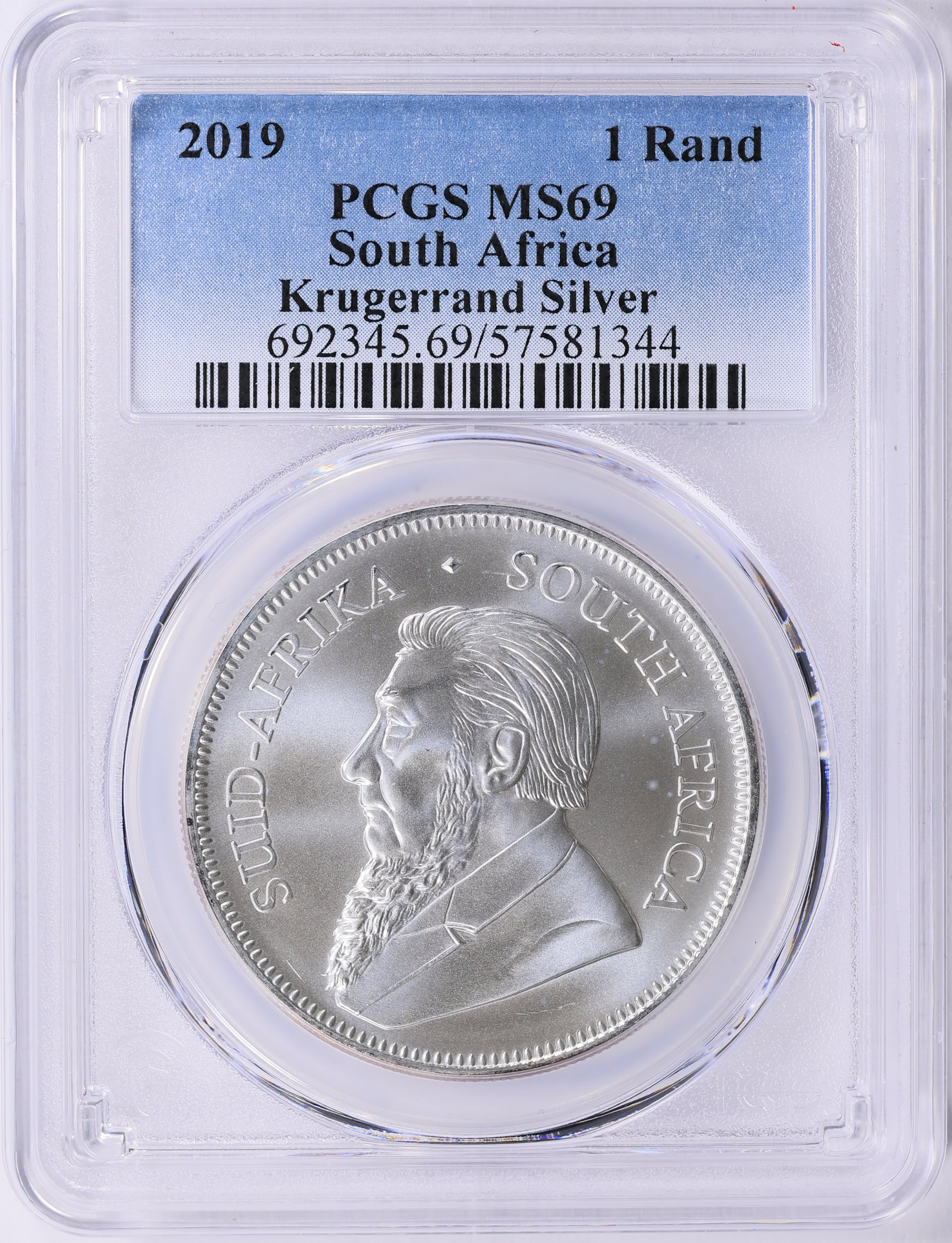 South Africa 2019 Silver 1 Rand Krugerrand KM-691 PCGS MS-69 (ASW = 0. ...