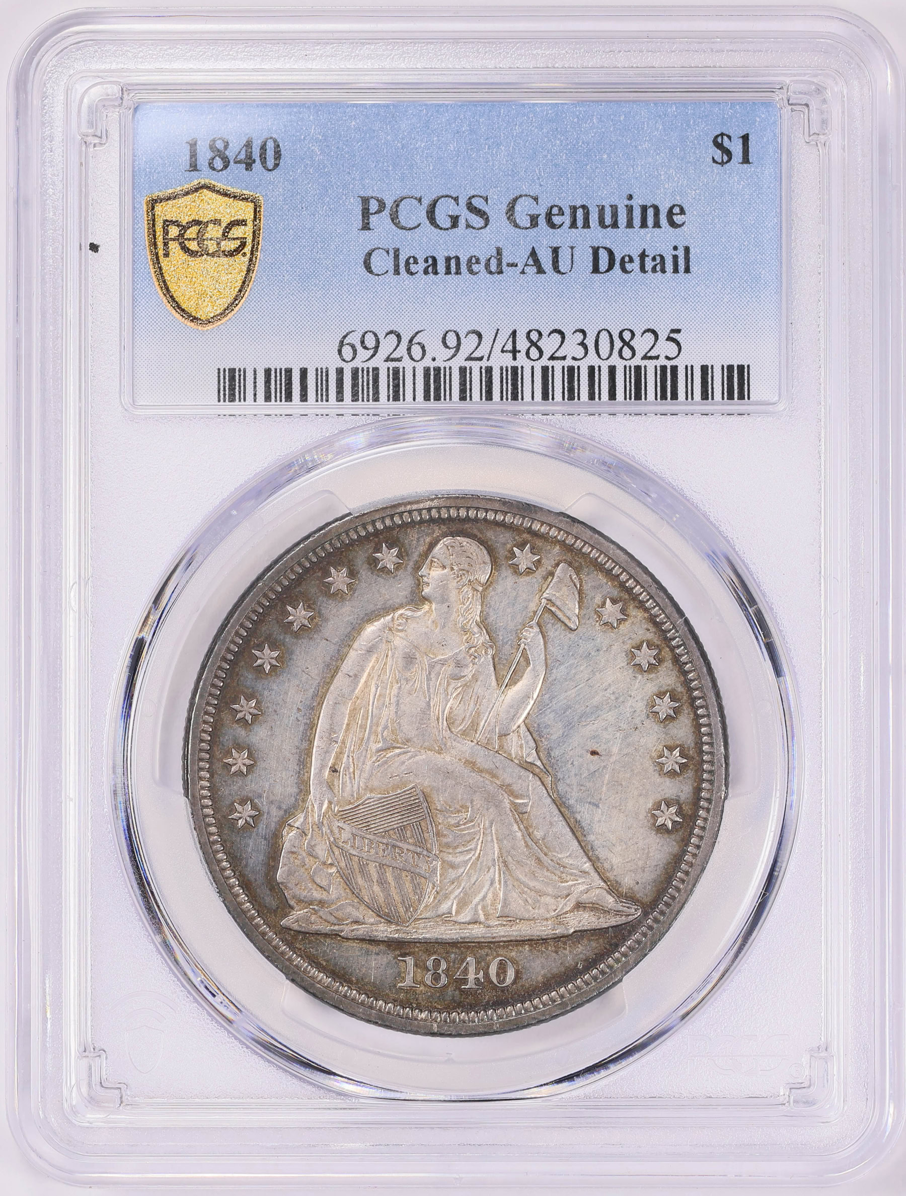 1840 Seated Liberty Silver Dollar PCGS Genuine AU Details (Item 1933833 ...