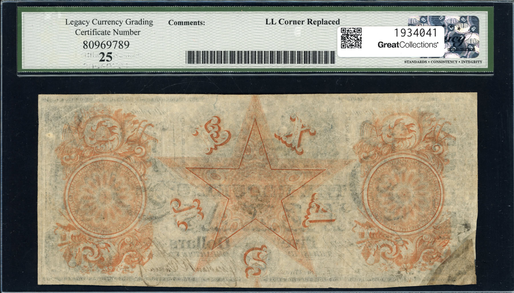 Jan. 27, 1840 Austin, Texas Republic of Texas $5 Note Legacy Very Fine ...