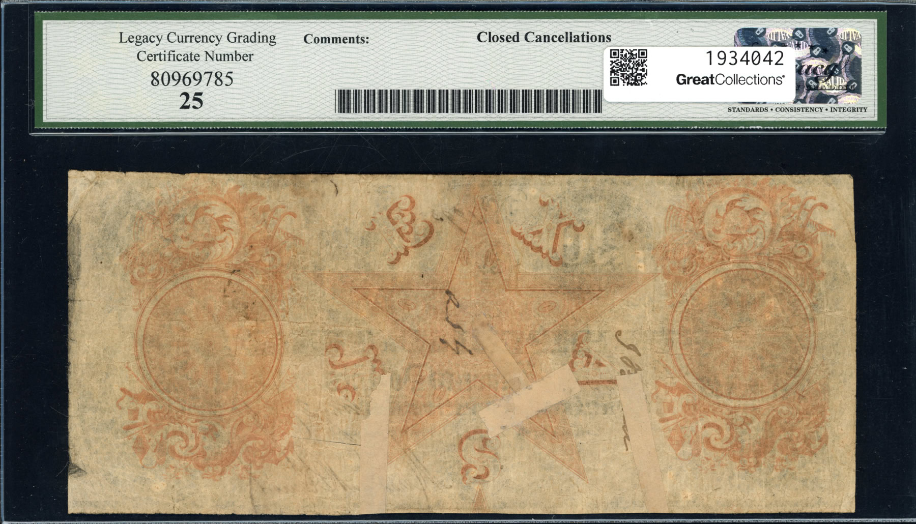 Jan. 27, 1840 Austin, Texas Republic of Texas Note Legacy Very Fine 25 ...