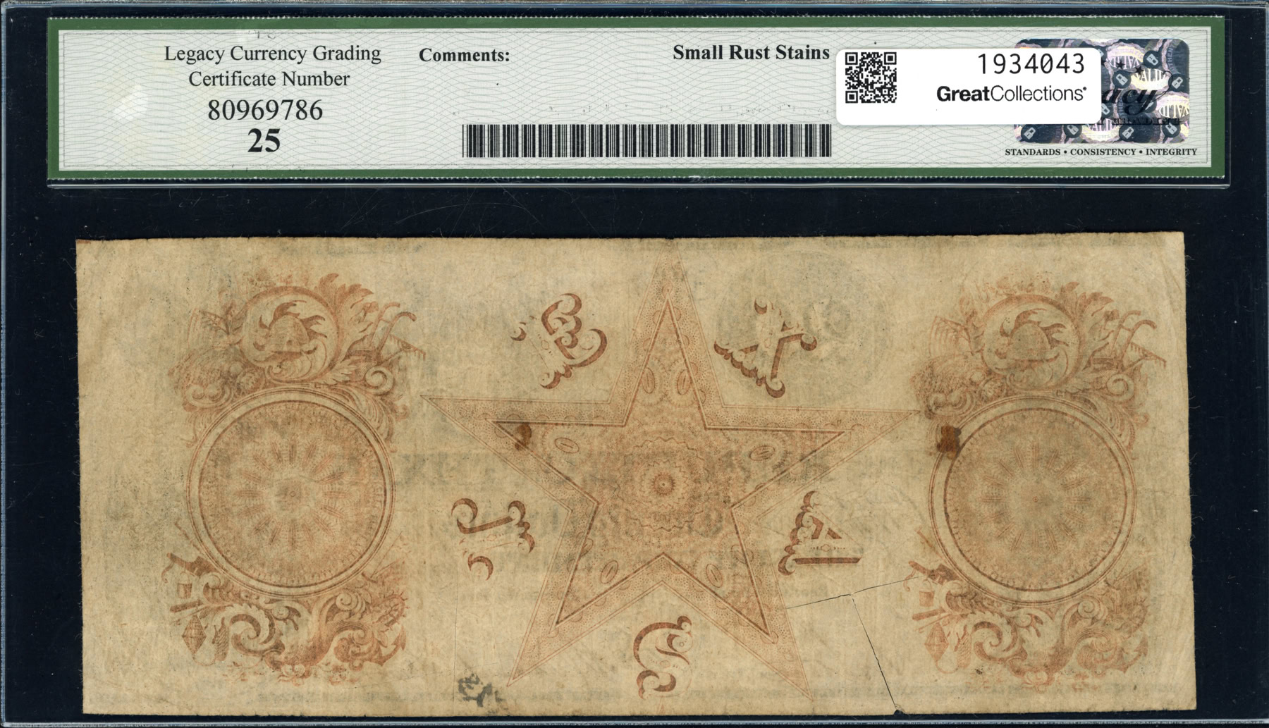 Jan. 20, 1840 Austin, Texas Republic of Texas $20 Note Legacy Very Fine ...
