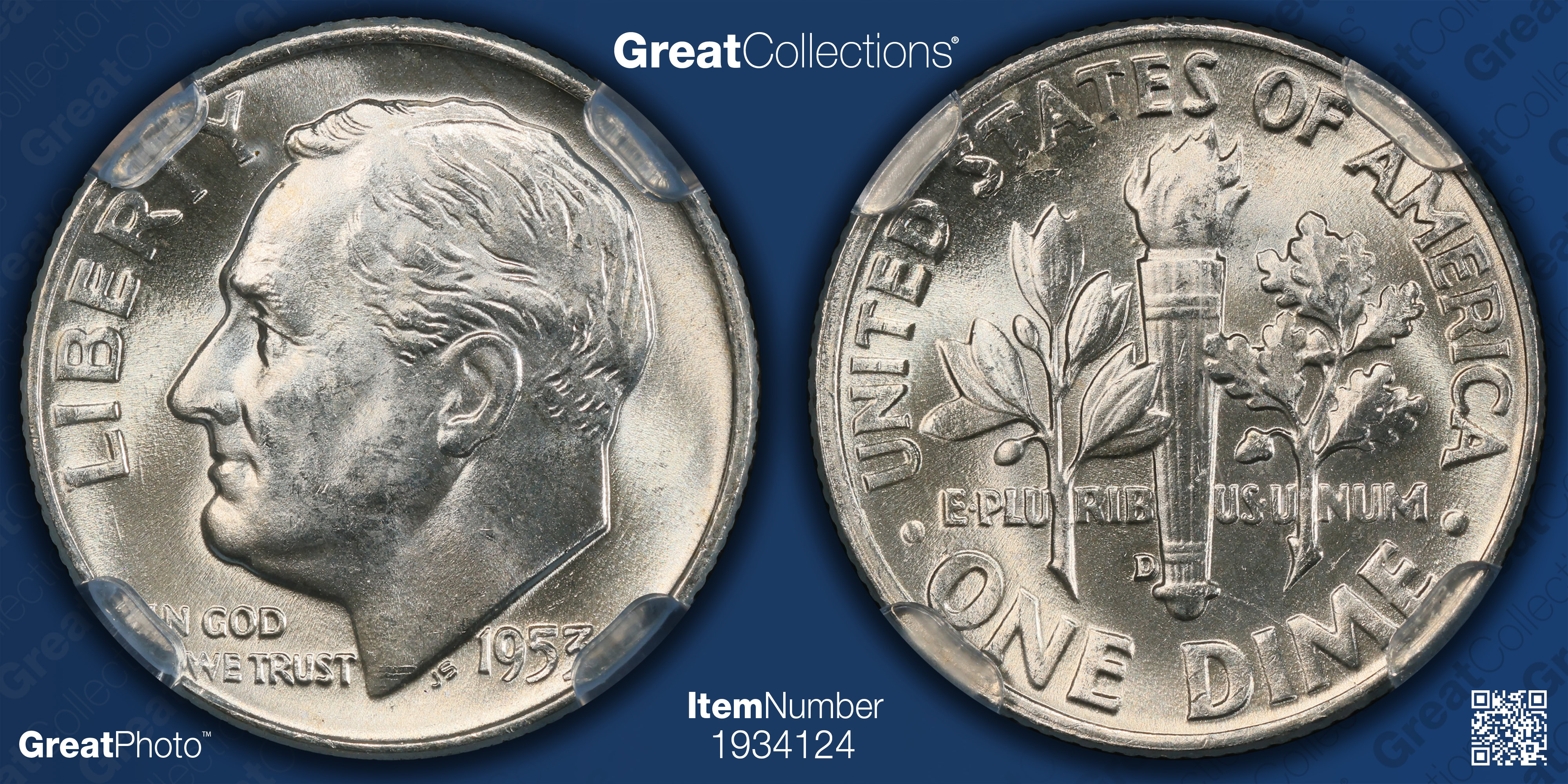 1953-D Roosevelt Dime NGC MS-66 FT (Purple Bee Frame Holder) (Item ...