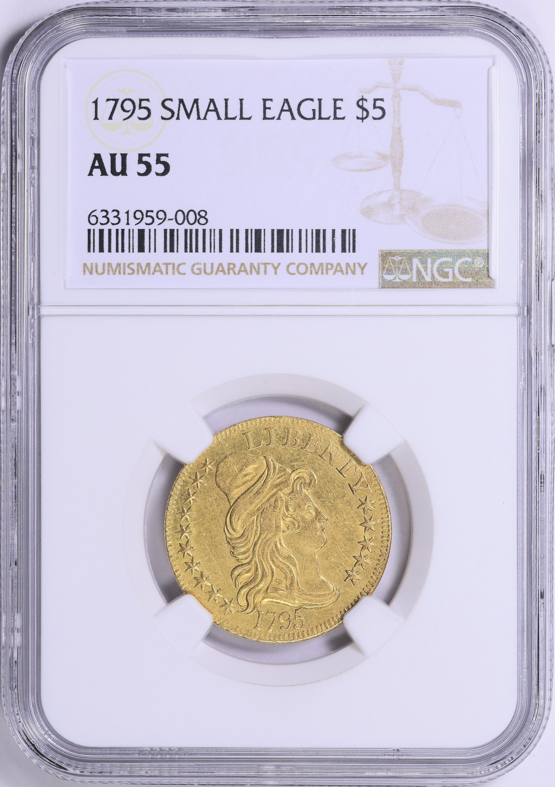 1795 Capped Bust Right Gold Half Eagle Small Eagle NGC AU-55 (Item ...