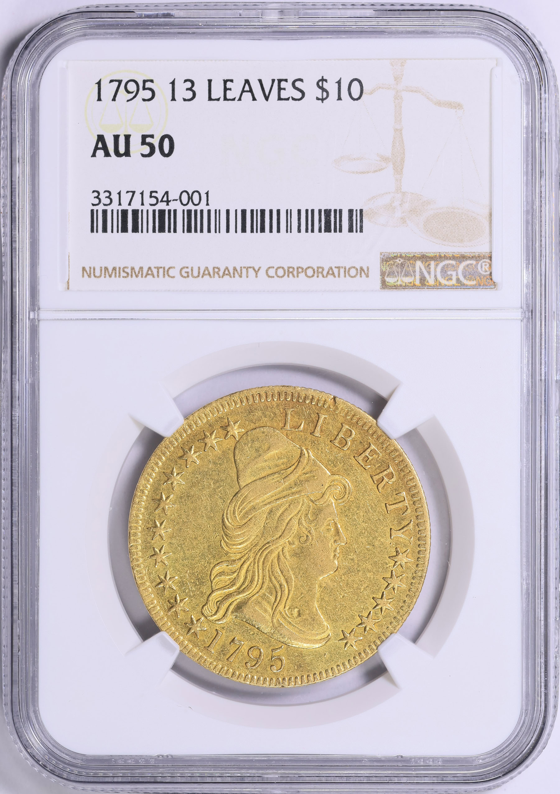 1795 Capped Bust Gold Eagle 13 Leaves NGC AU-50 (Item 1934144 ...