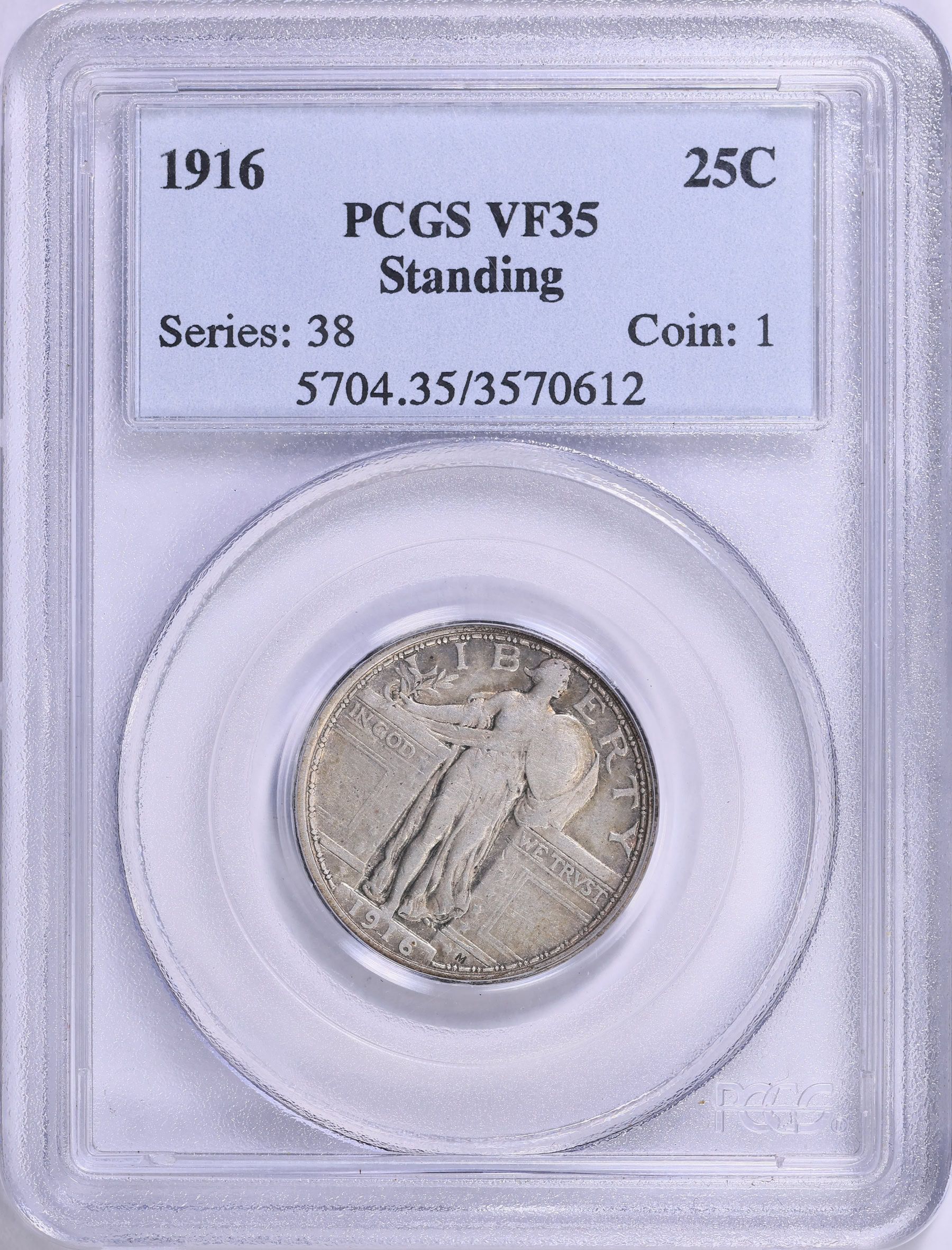 1916 Standing Liberty Quarter PCGS VF-35 (Item 1934374 ...