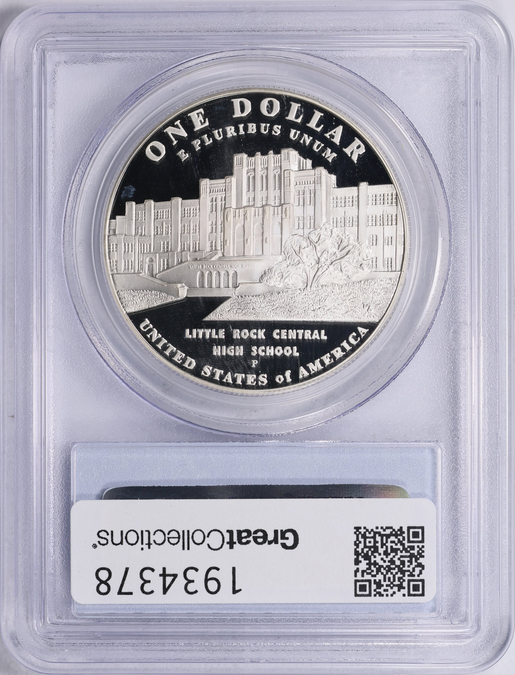 2007-P Little Rock Central High School Desegregation Silver Dollar PCGS ...