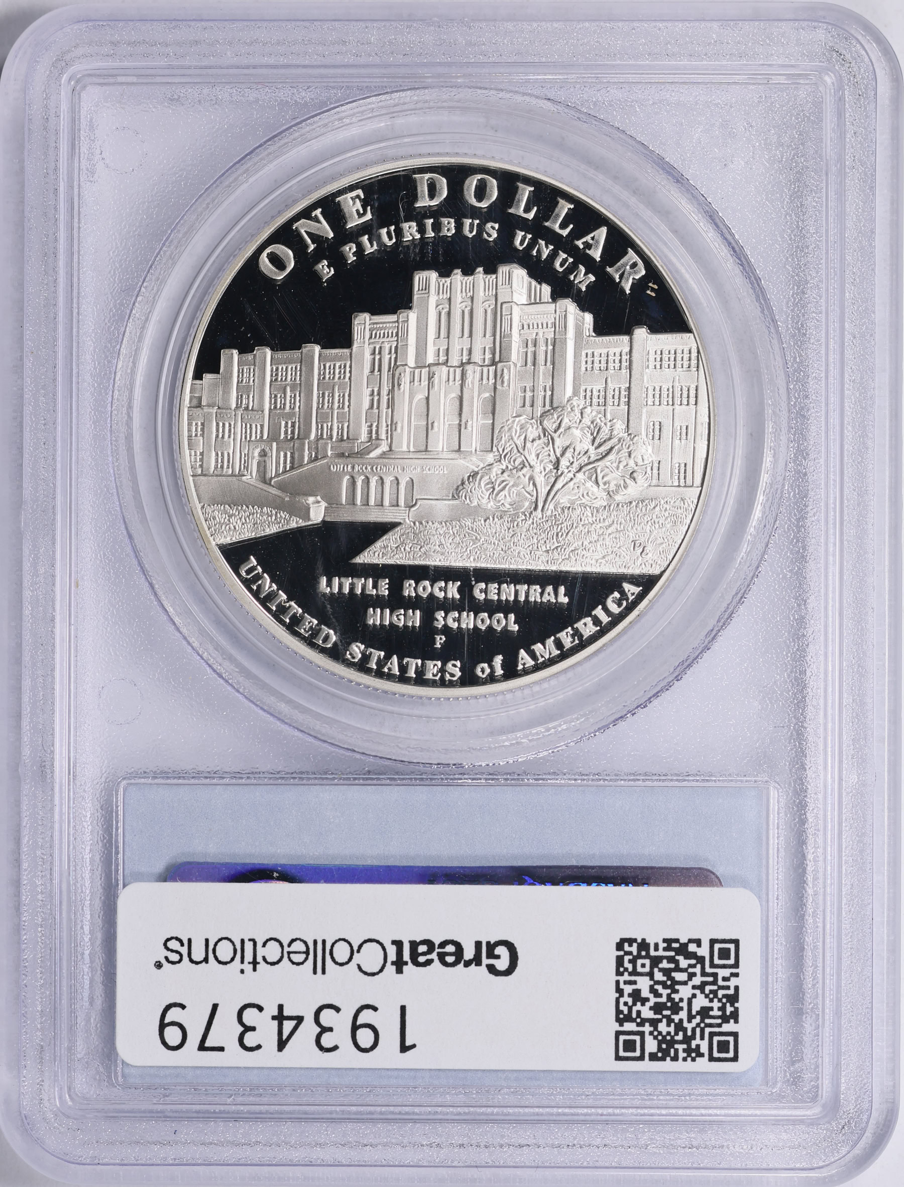 2007-P Little Rock Central High School Desegregation Silver Dollar PCGS ...