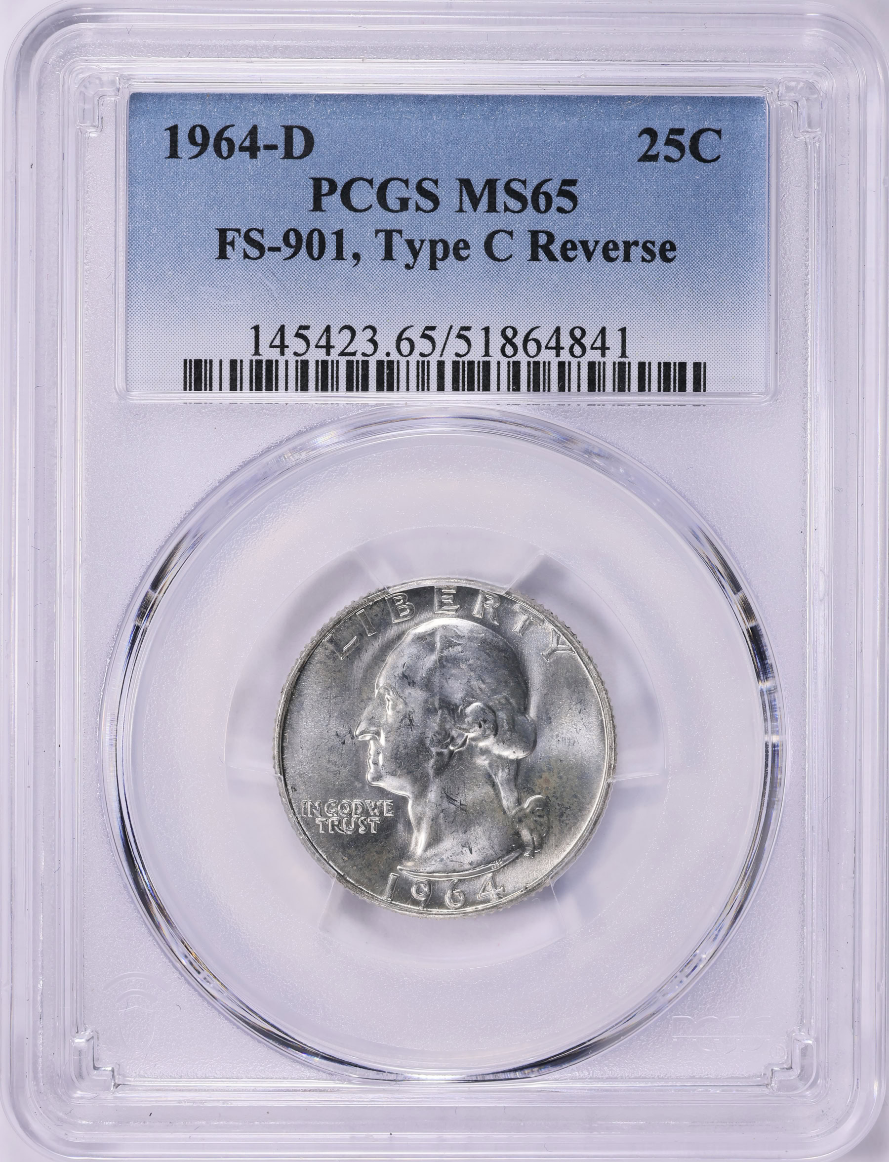 1964-D Washington Quarter Type C Reverse FS-901 PCGS MS-65 (Item ...