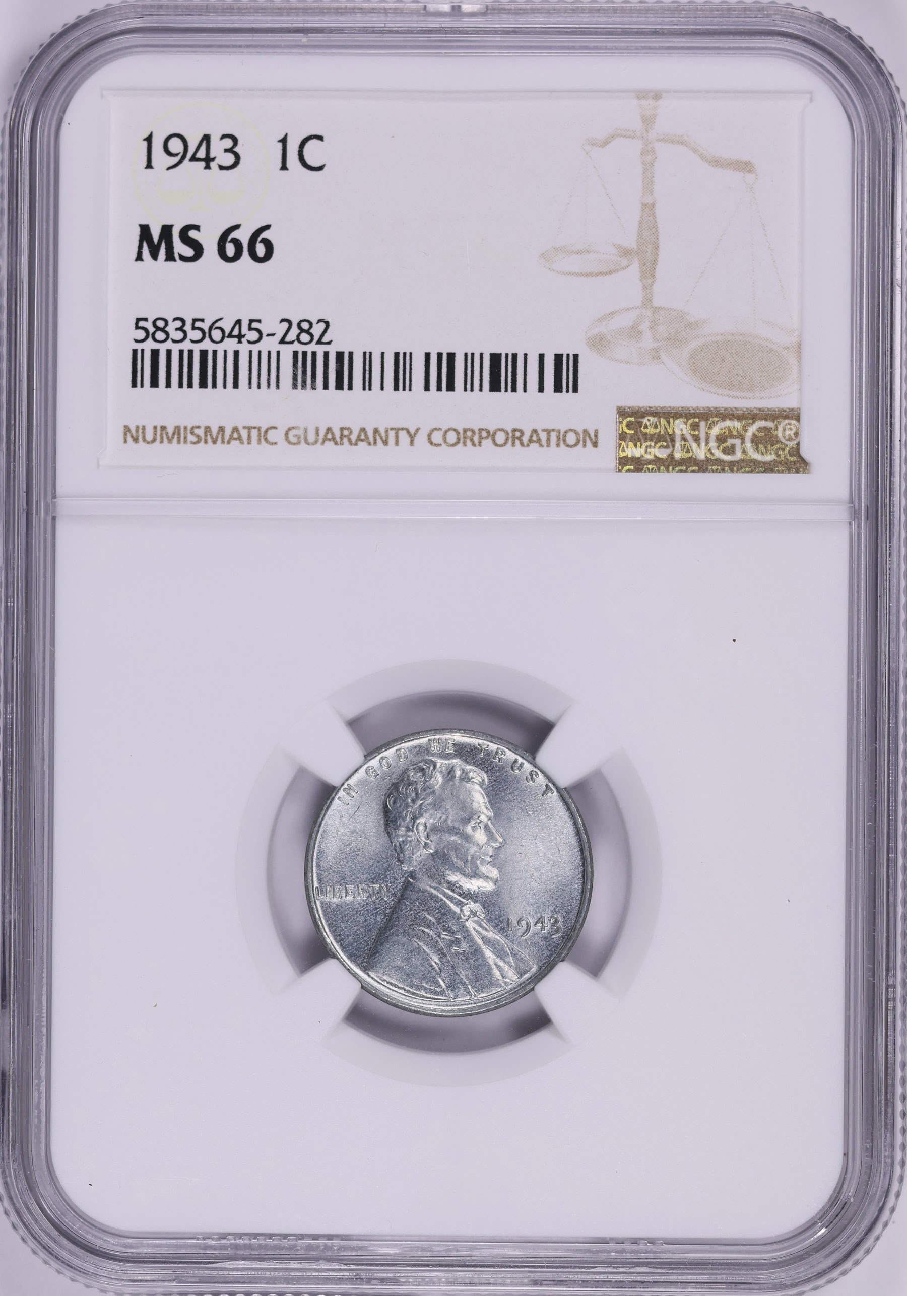 1943 Lincoln Cent NGC MS-66 (Item 1934473) | GreatCollections Coin Auctions