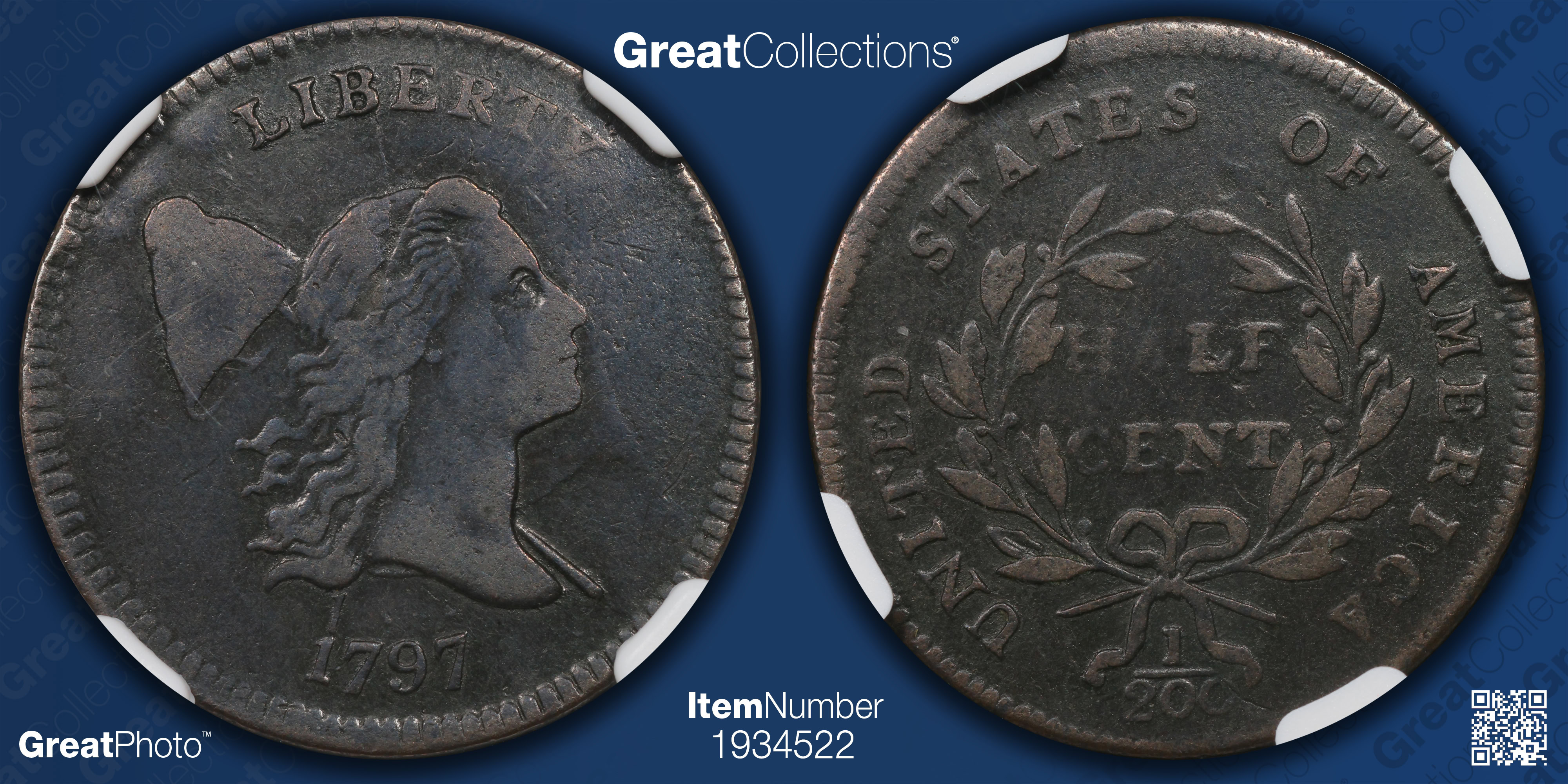 1797 Liberty Cap Half Cent Plain Edge NGC VF-20 BN (Item 1934522 ...