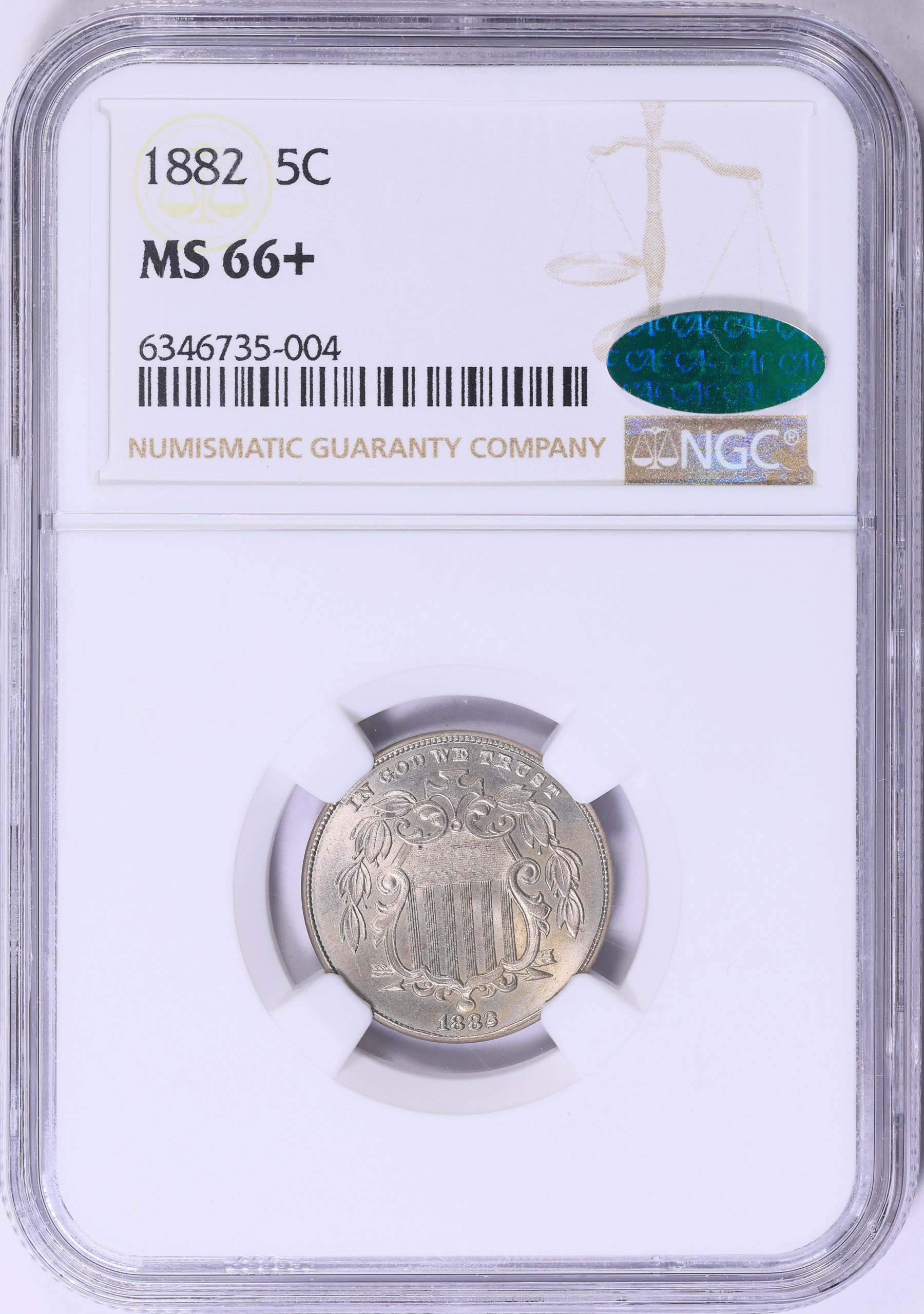 1882 Shield Nickel NGC MS-66+ (CAC Green) (Item 1934708 ...