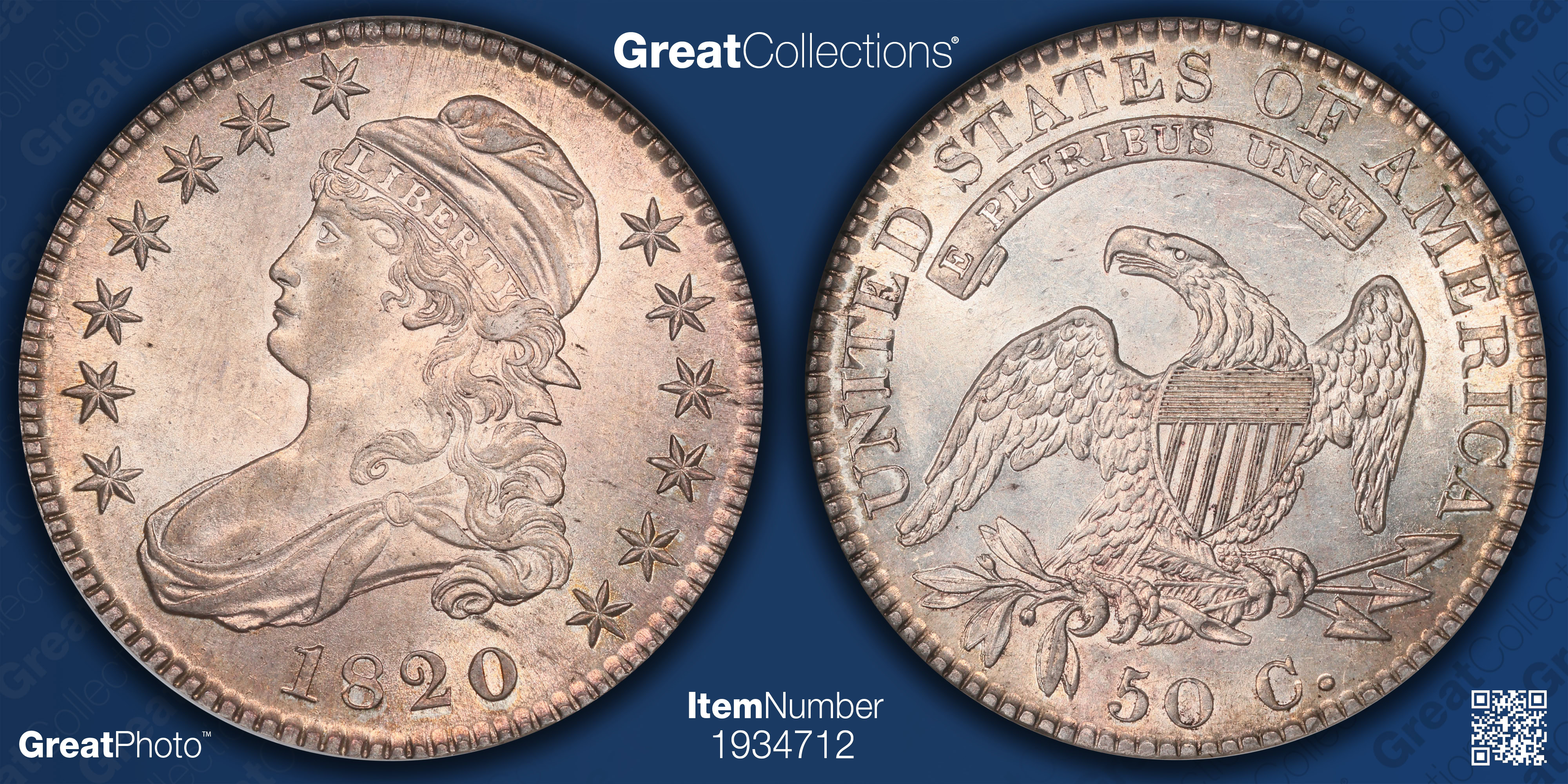 1820 Capped Bust Half Dollar NGC MS-61 (Item 1934712 ...
