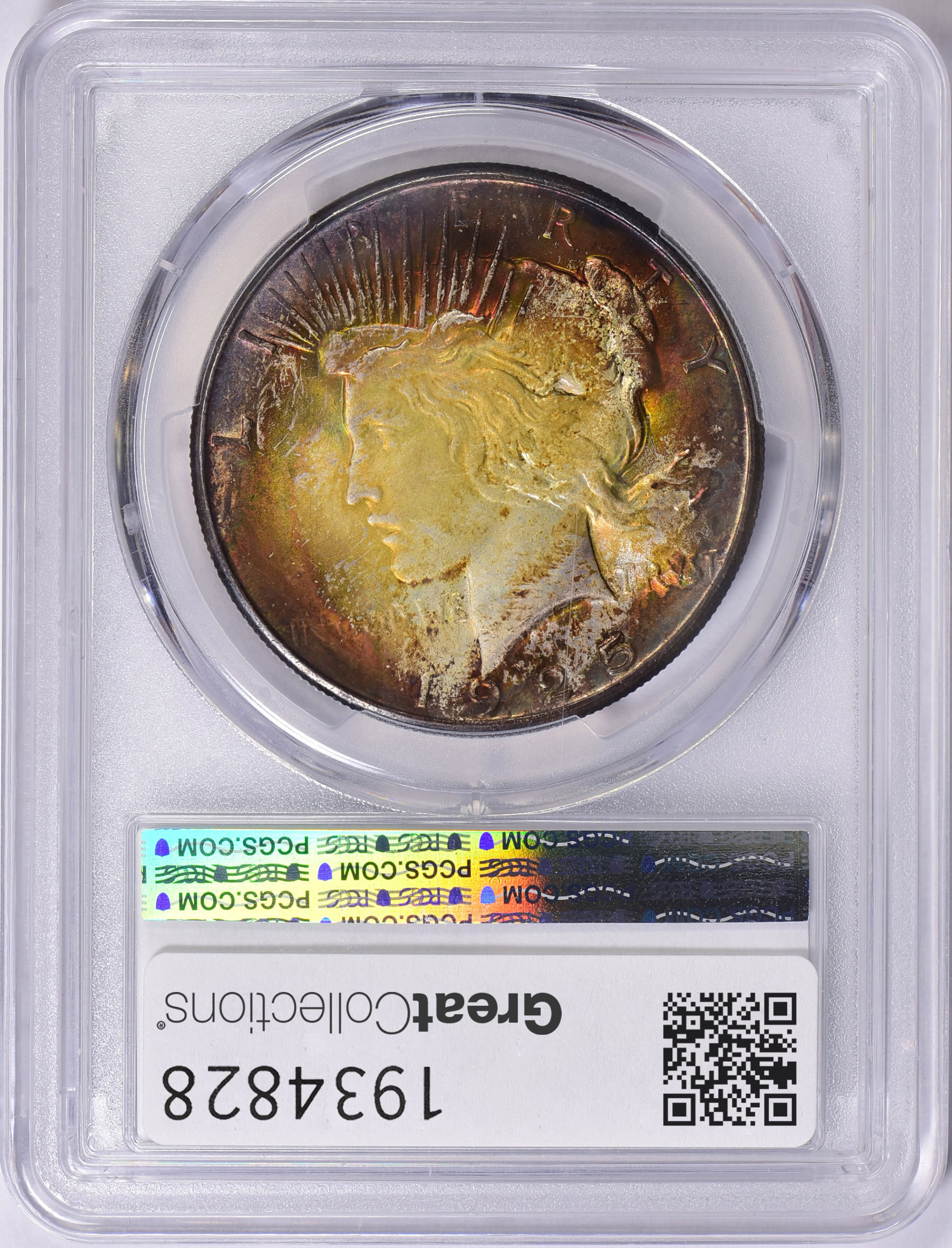 1925 Peace Silver Dollar PCGS MS-64 (CAC Green) (Toned) (Item 1934828 ...