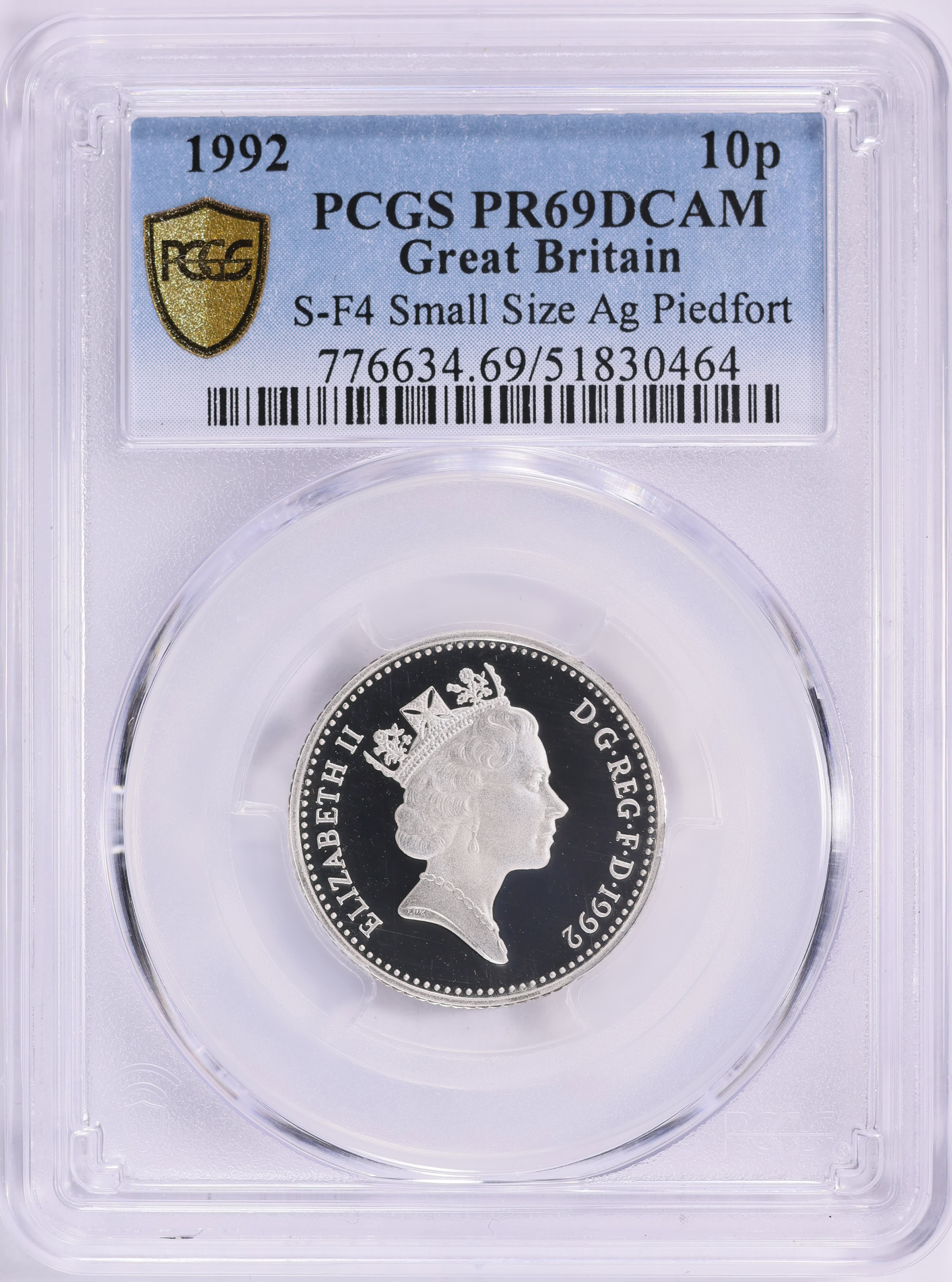 Great Britain 1992 Silver 10 Pence Small Size Piedfort KM-P13 With Case ...