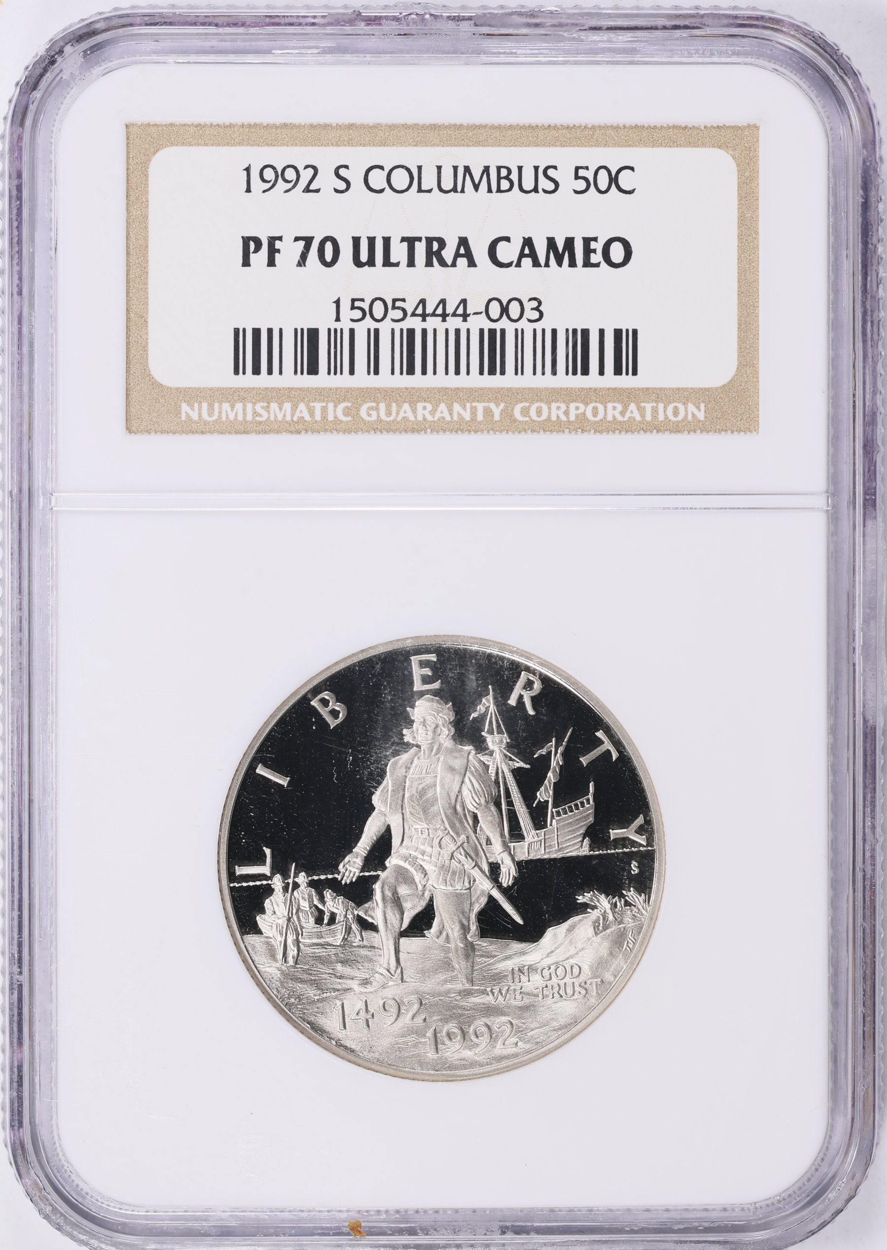 1992-S Christopher Columbus Quincentenary Clad Half Dollar NGC Proof-70 ...