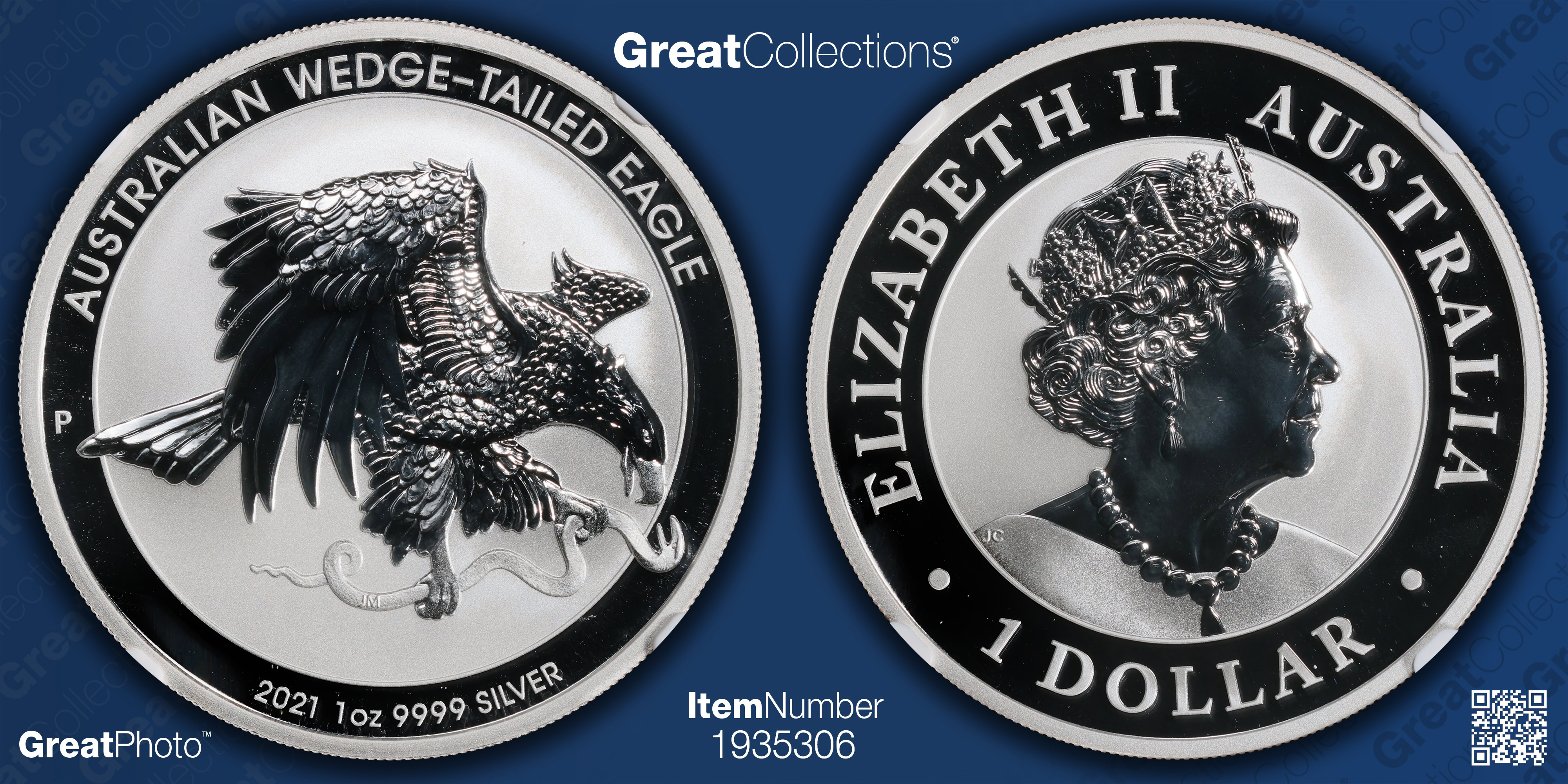 Australia 2021-P Silver Dollar Wedge-Tailed Eagle KM-4130 First ...